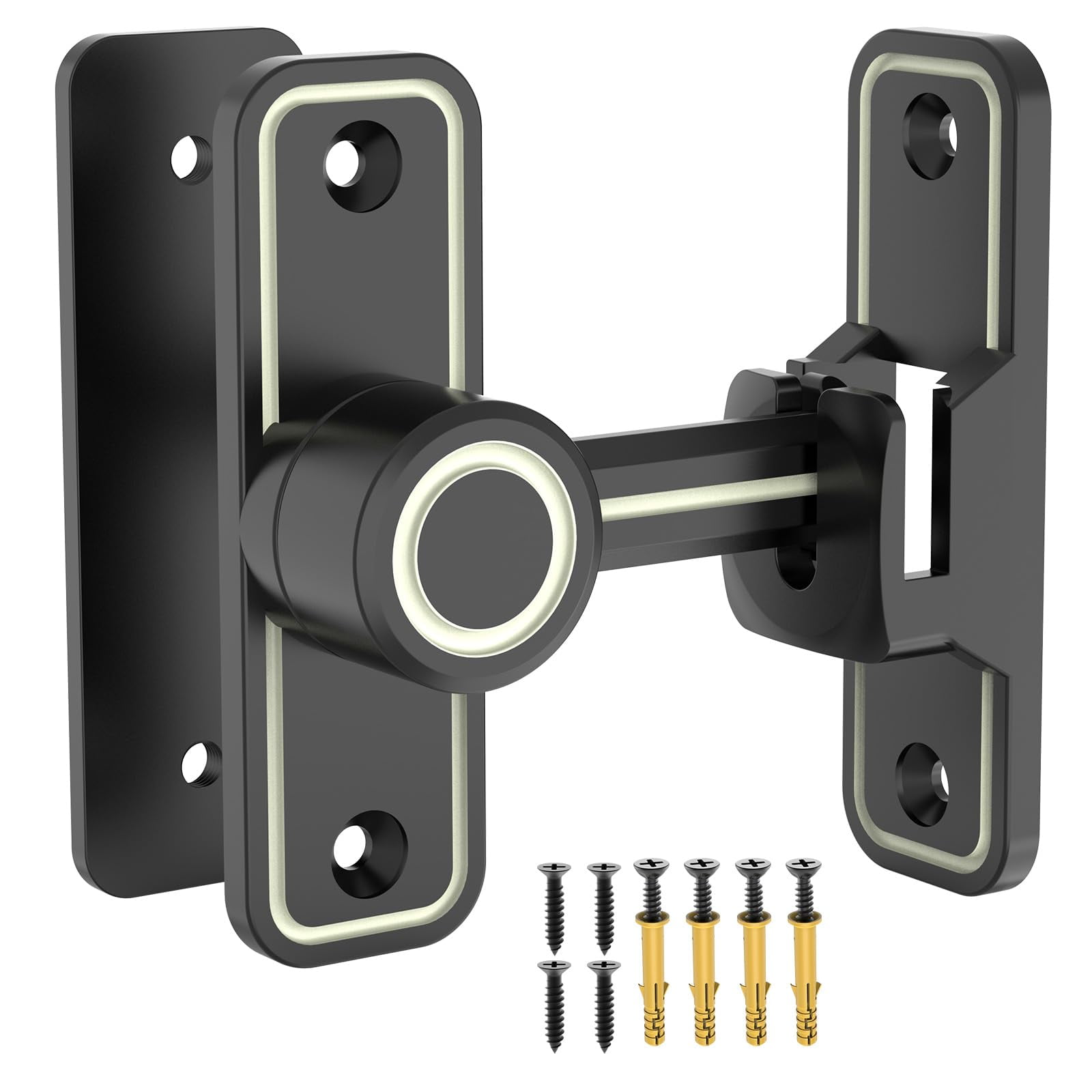 Sliding Barn Door Lock Hardware, 90 & 180 Degree Angle Heavy Duty Gate Latches, Flip Latch ...