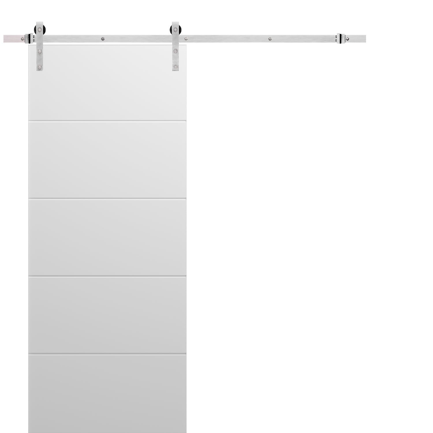 Sliding Barn Door with Stainless Steel 6.6ft Hardware | Planum 0770 ...