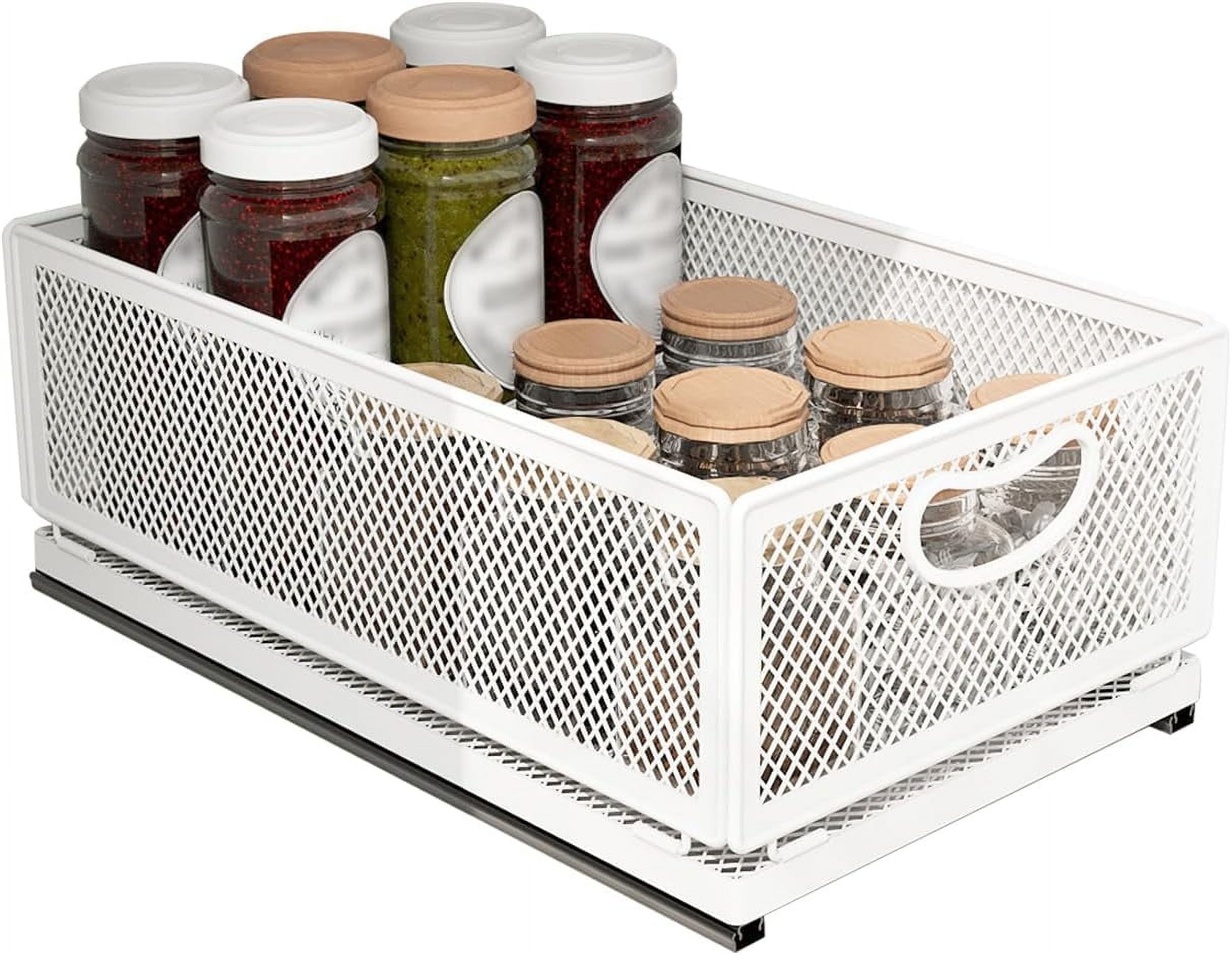 Sliding Cabinet Basket Organizer Drawer Self Adhesive Slide out Pantry ...