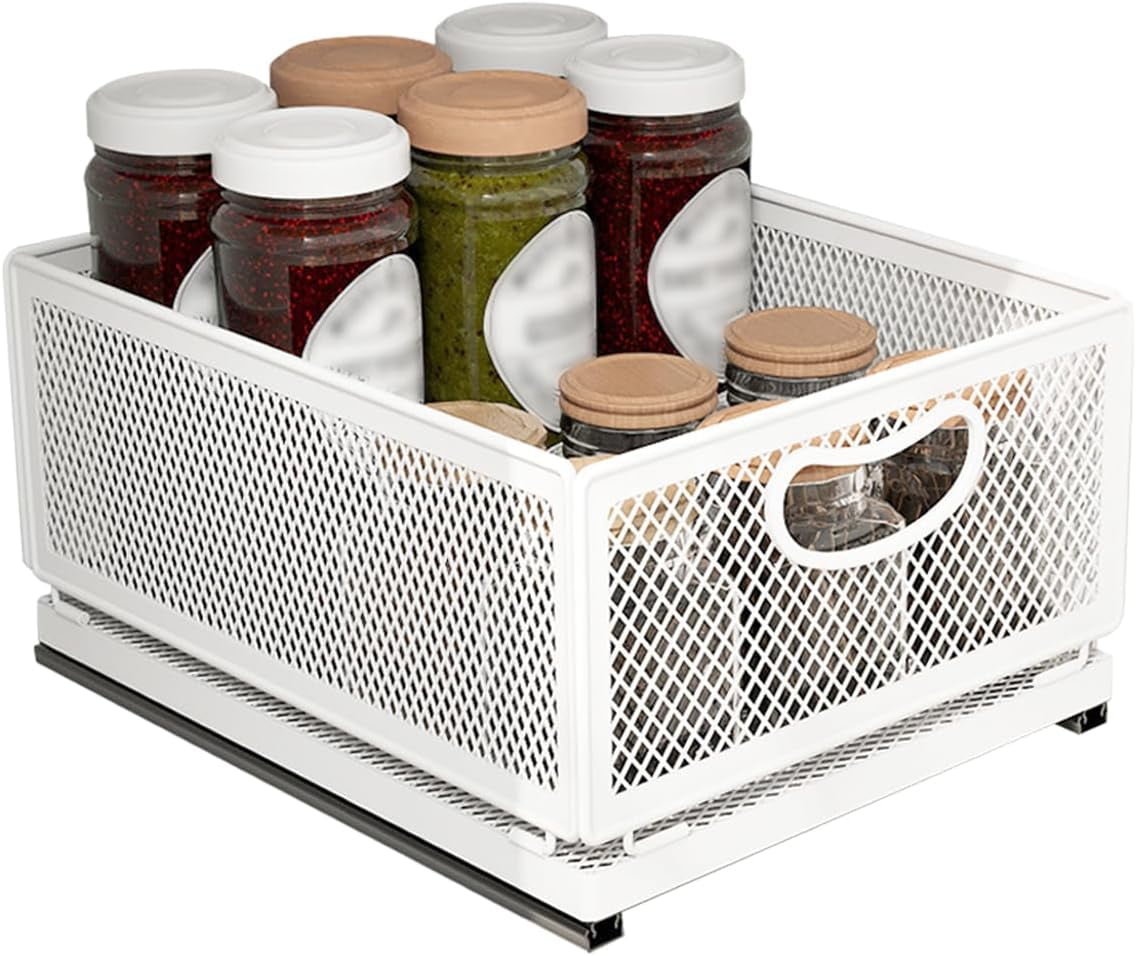 Sliding Cabinet Basket Organizer Drawer Self Adhesive Slide out Pantry ...