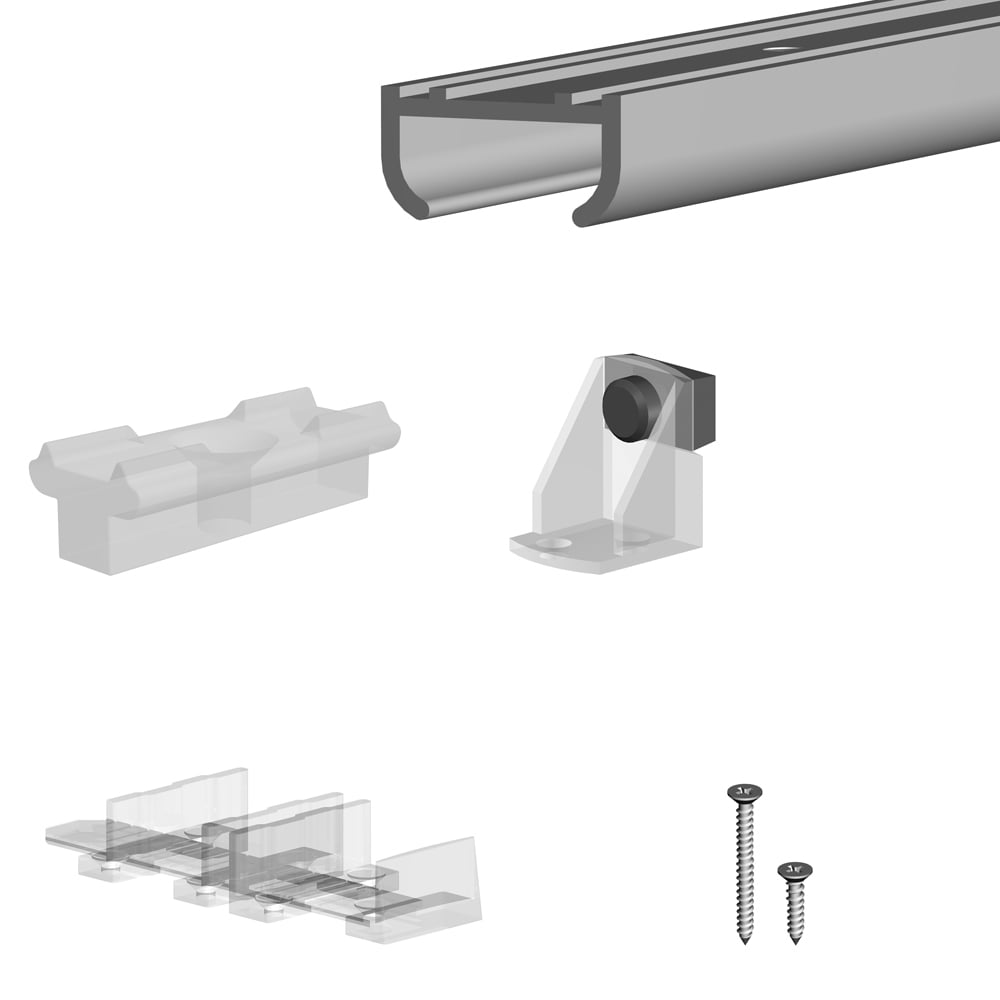 Sliding Cabinet Door Hardware kit - 2x39-inch Tracks for 2 Bypass ...