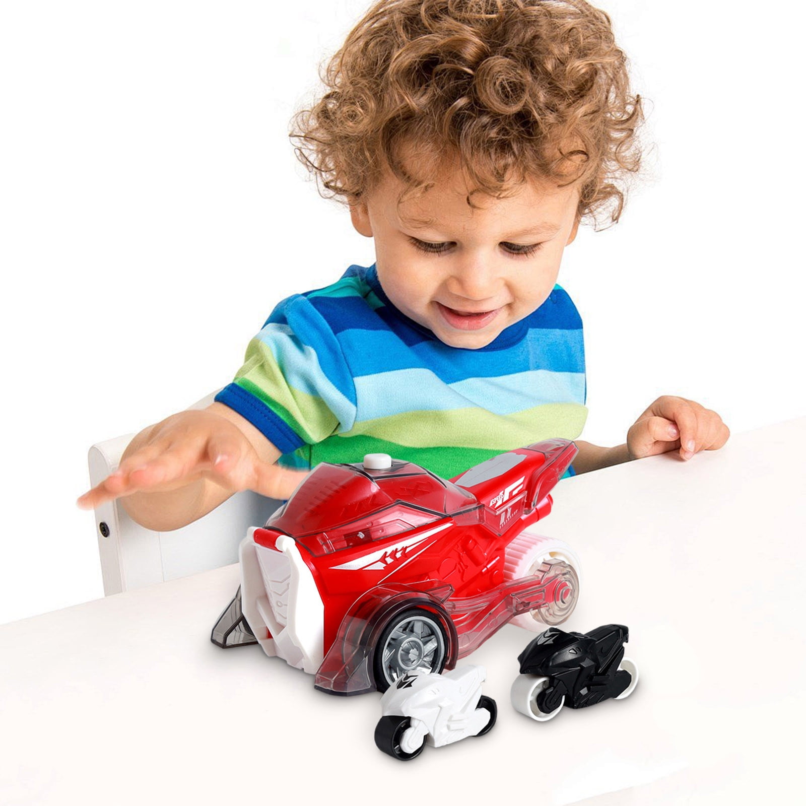 Sliding Catapult Toy Set | Motorcycle and Car Launcher with Gliding ...