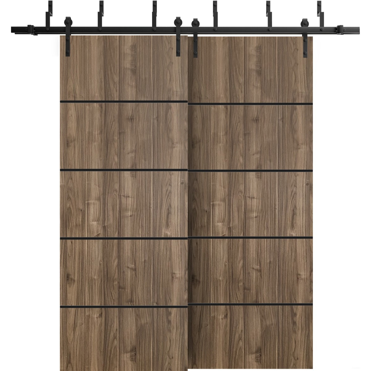 Sliding Closet Barn Bypass Doors 36 x 80 inches | Planum 0015 Walnut ...