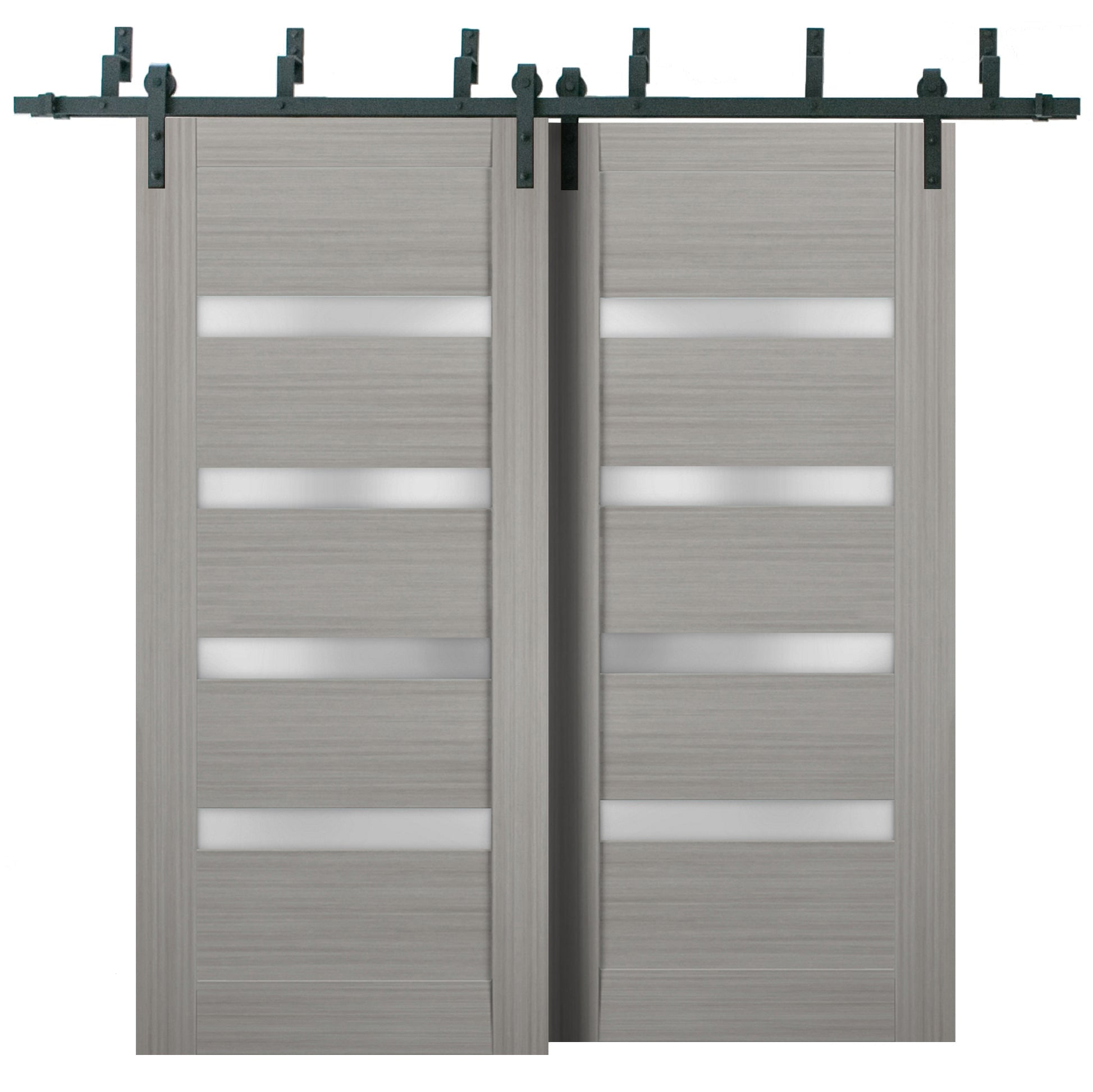 Sliding Closet Barn Bypass Doors 48 x 80 inches | Quadro 4113 Grey Ash ...