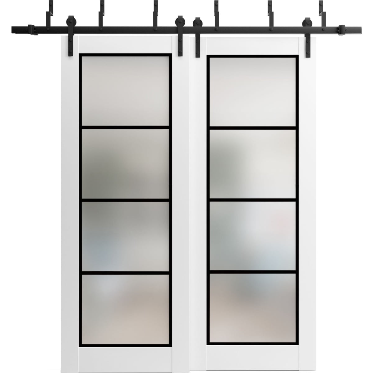 Sliding Closet Barn Bypass Doors 56 x 96 inches | Planum 2132 White ...
