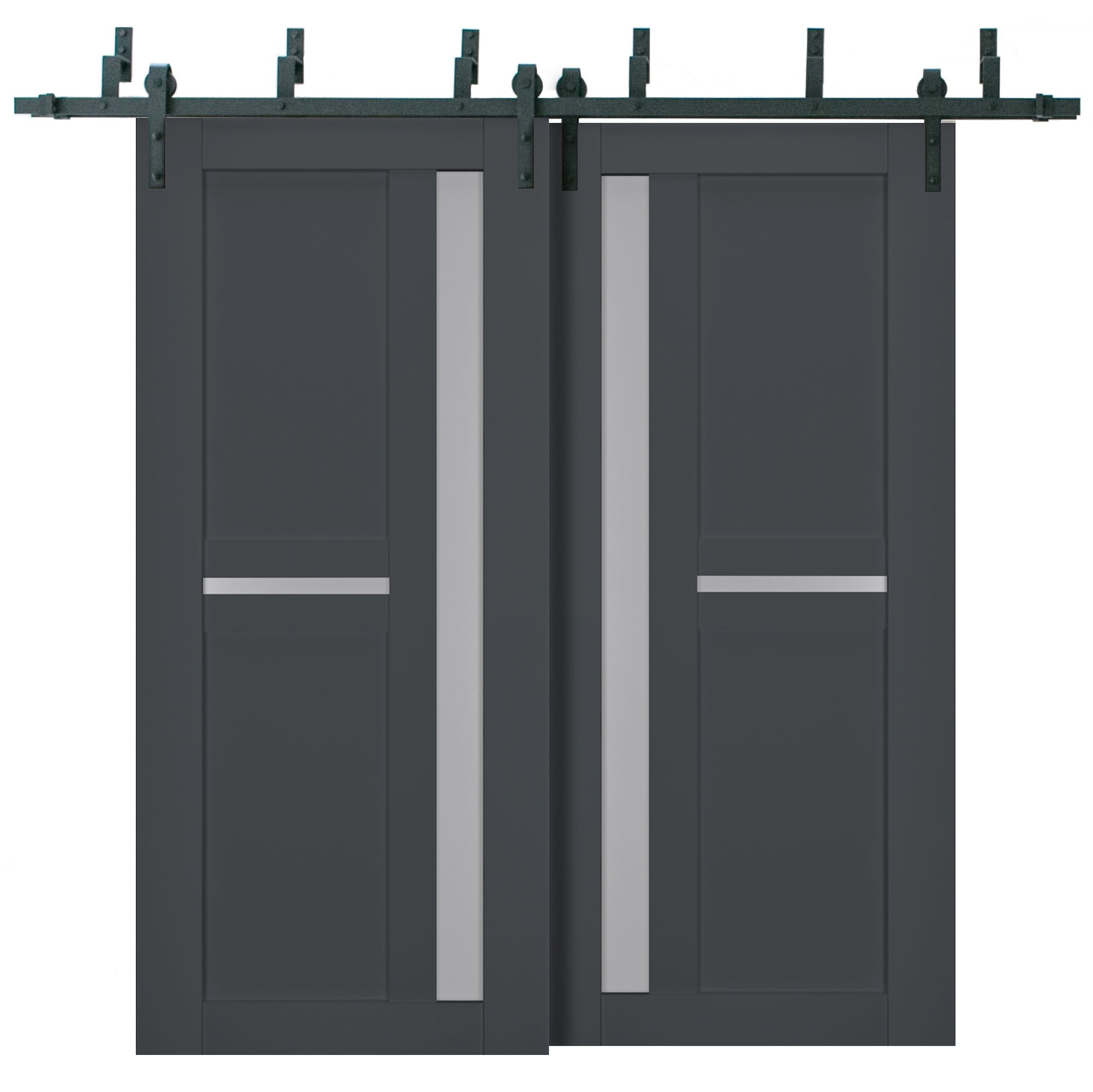 Sliding Closet Barn Bypass Doors with Frosted Glass | Veregio 7288 ...