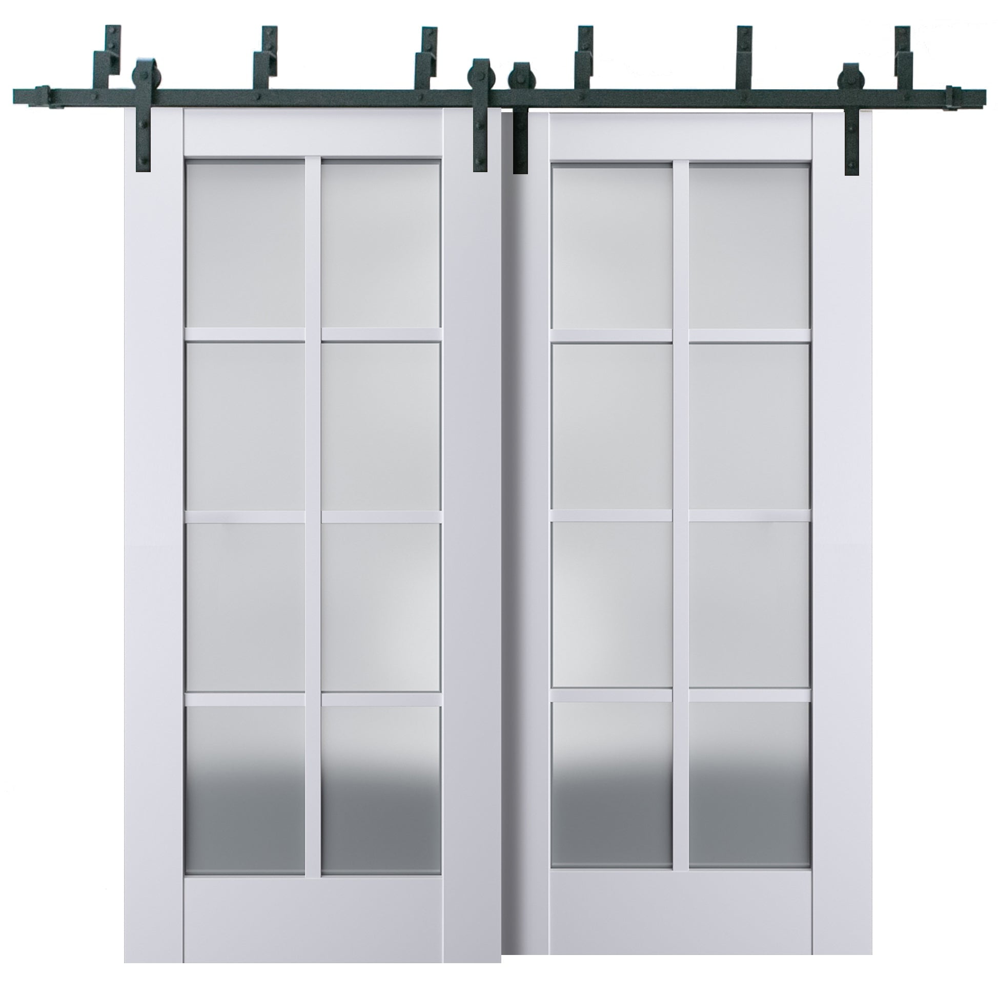 Sliding Closet Barn Bypass Doors with Frosted Glass | Veregio 7412 ...