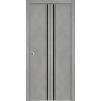 Sliding Closet Bi-fold Doors | Planum 0014 Matte Grey - Walmart.com