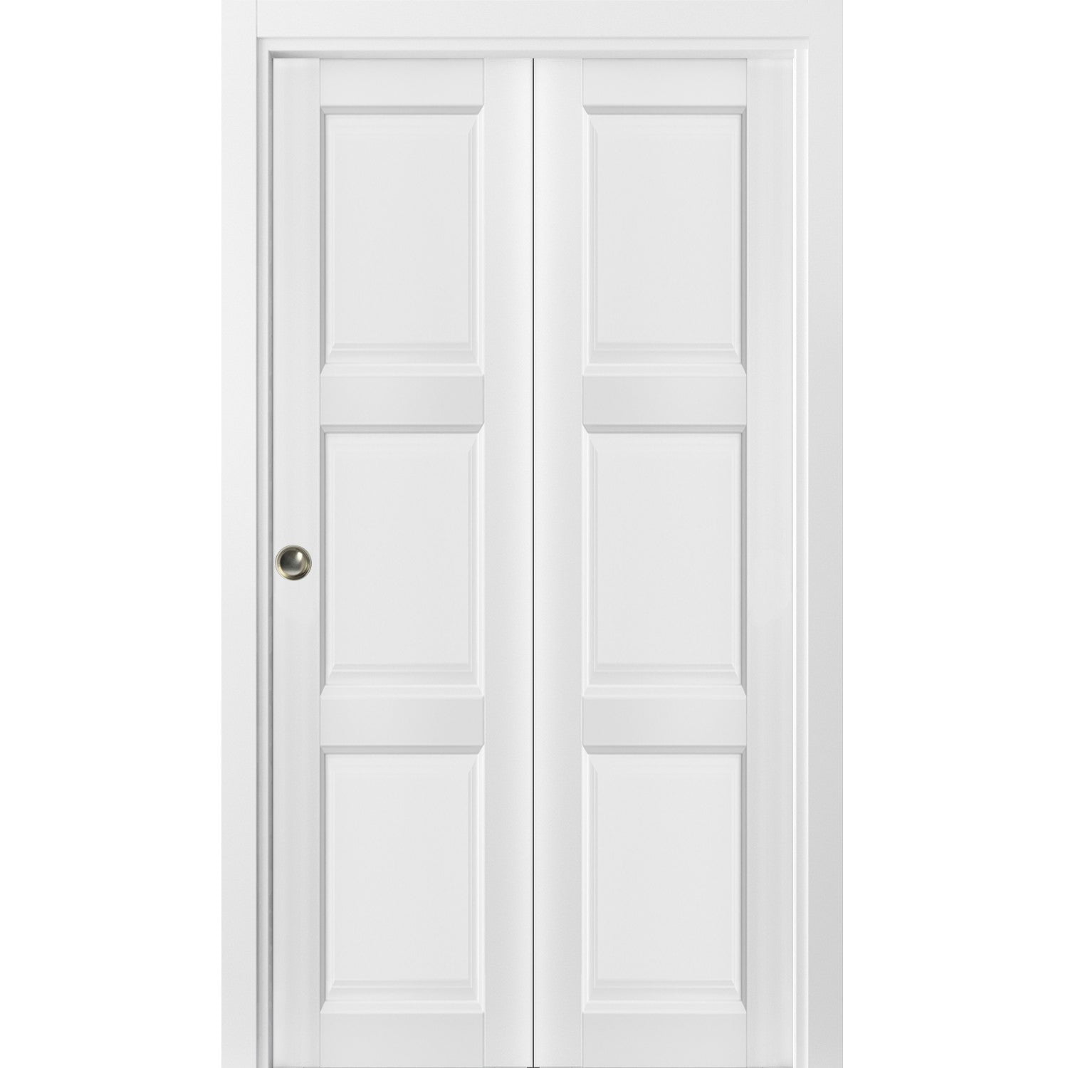 Sliding Closet Bi-fold Doors | Lucia 2661 White Silk - Walmart.com
