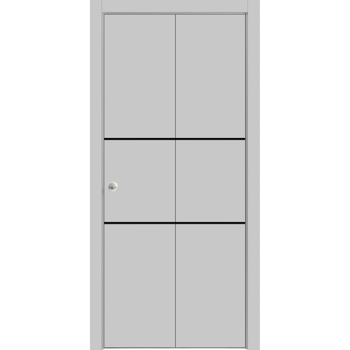 Sliding Closet Bi-fold Doors | Planum 0014 Matte Grey - Walmart.com