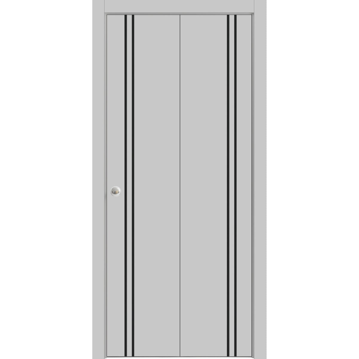 Sliding Closet Bi-fold Doors | Planum 0016 Matte Grey - Walmart.com
