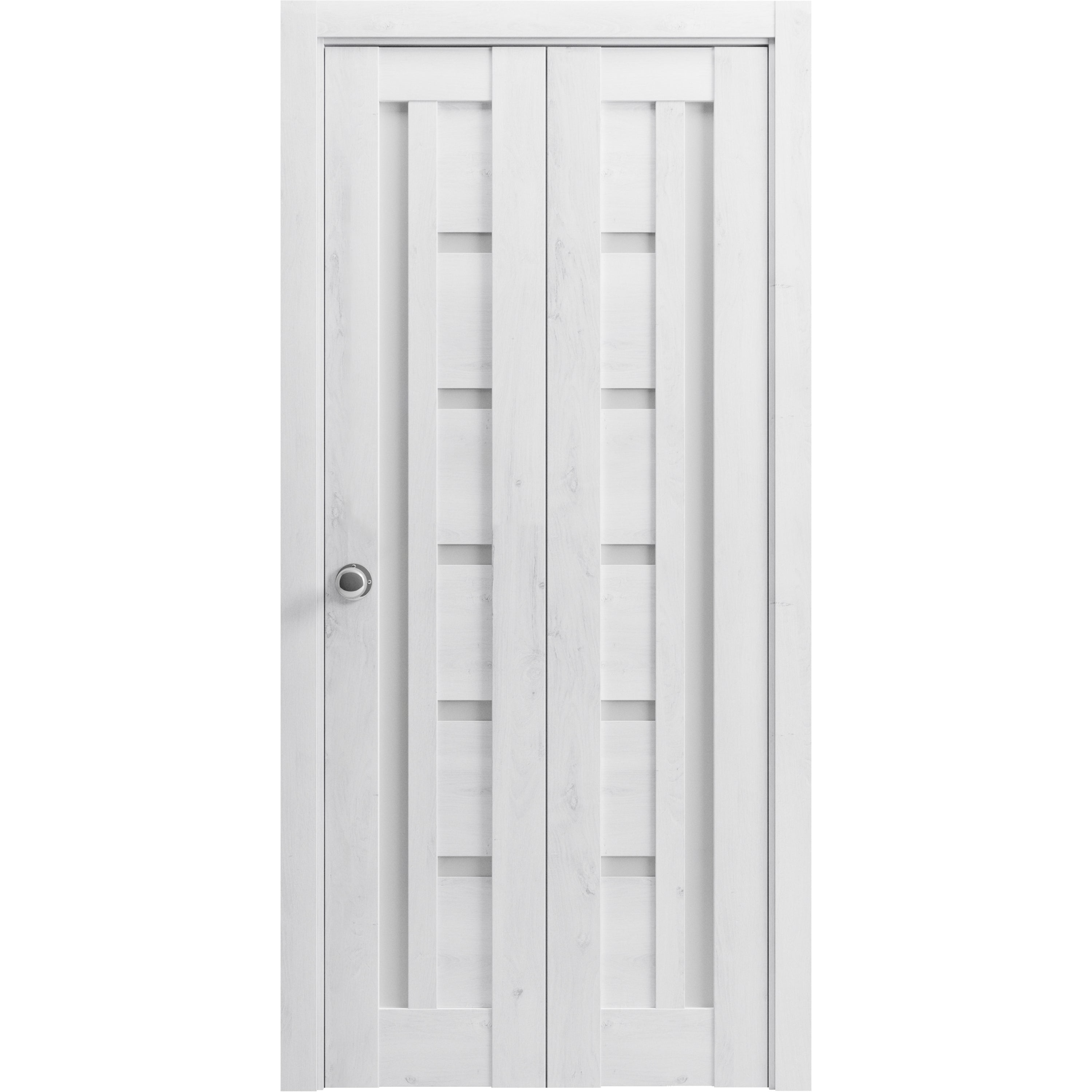 Sliding Closet Bi-fold Doors | Quadro 4088 Nordic White with Frosted ...