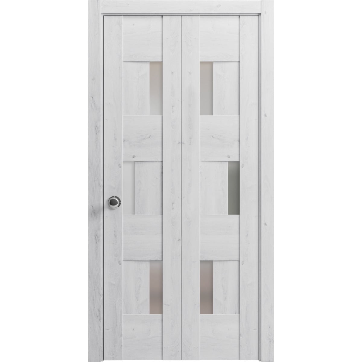Sliding Closet Bi-fold Doors | Sete 6933 Nordic White with Frosted ...