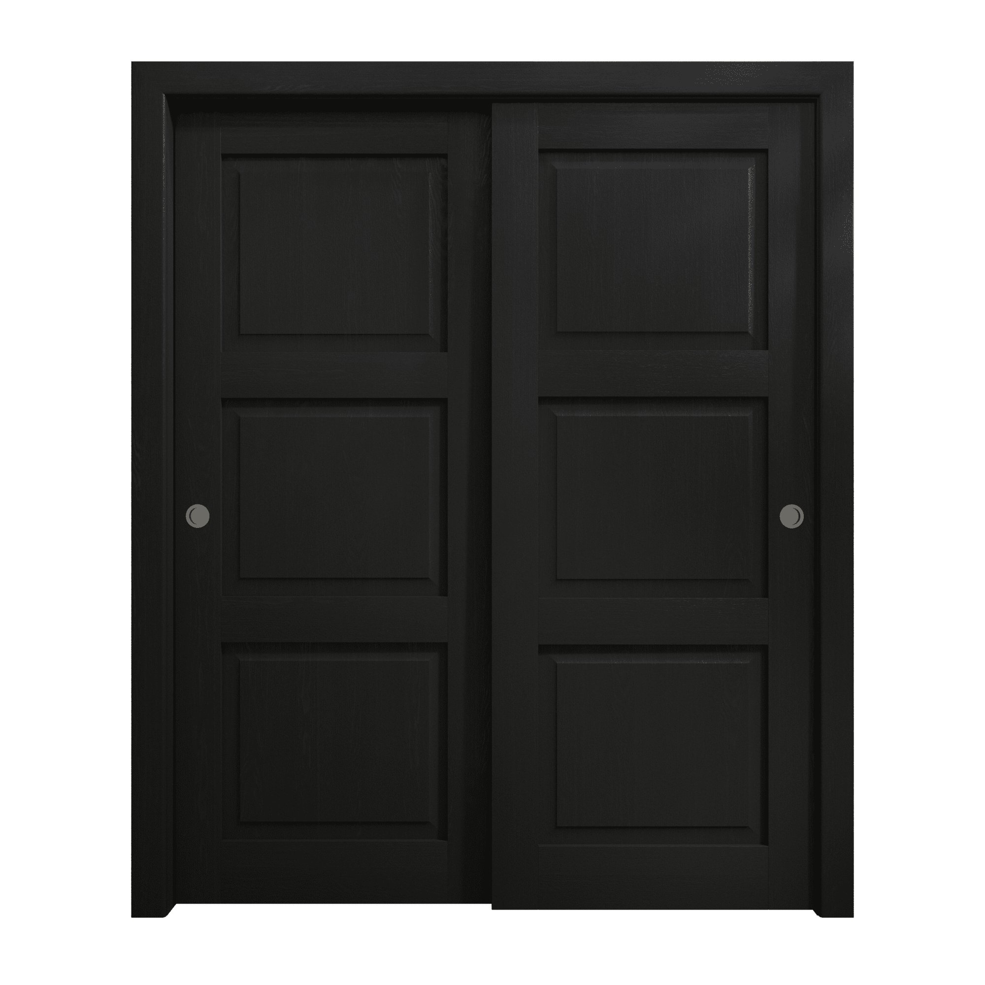 Sliding Closet Bypass Doors 36 x 80 inches | Ego 5010 Painted Black Oak ...