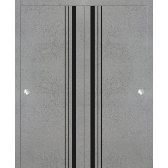 Sliding Closet Bypass Doors 48 x 84 inches | Planum 0040 Matte Black ...