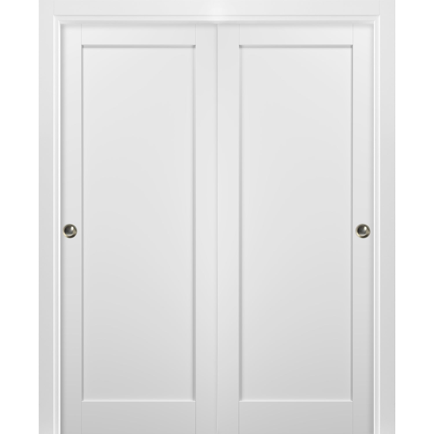 Sliding Closet Bypass Doors 56 x 84 with hardware | Quadro 4111 White ...