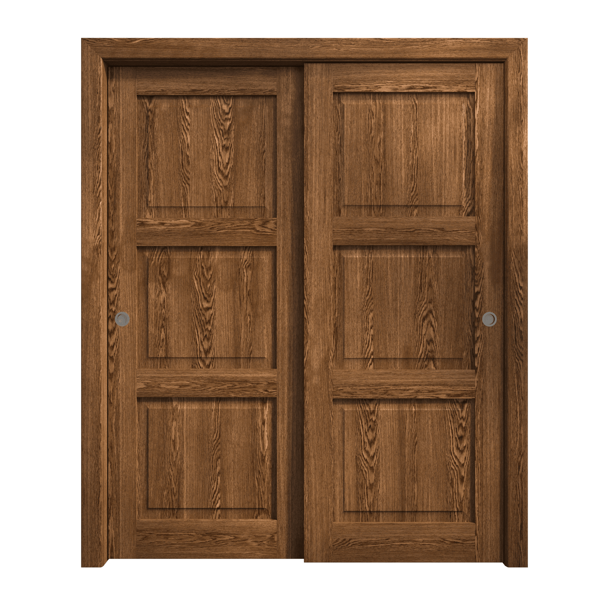 Sliding Closet Bypass Doors 60 x 80 inches | Ego 5010 Cognac Oak ...
