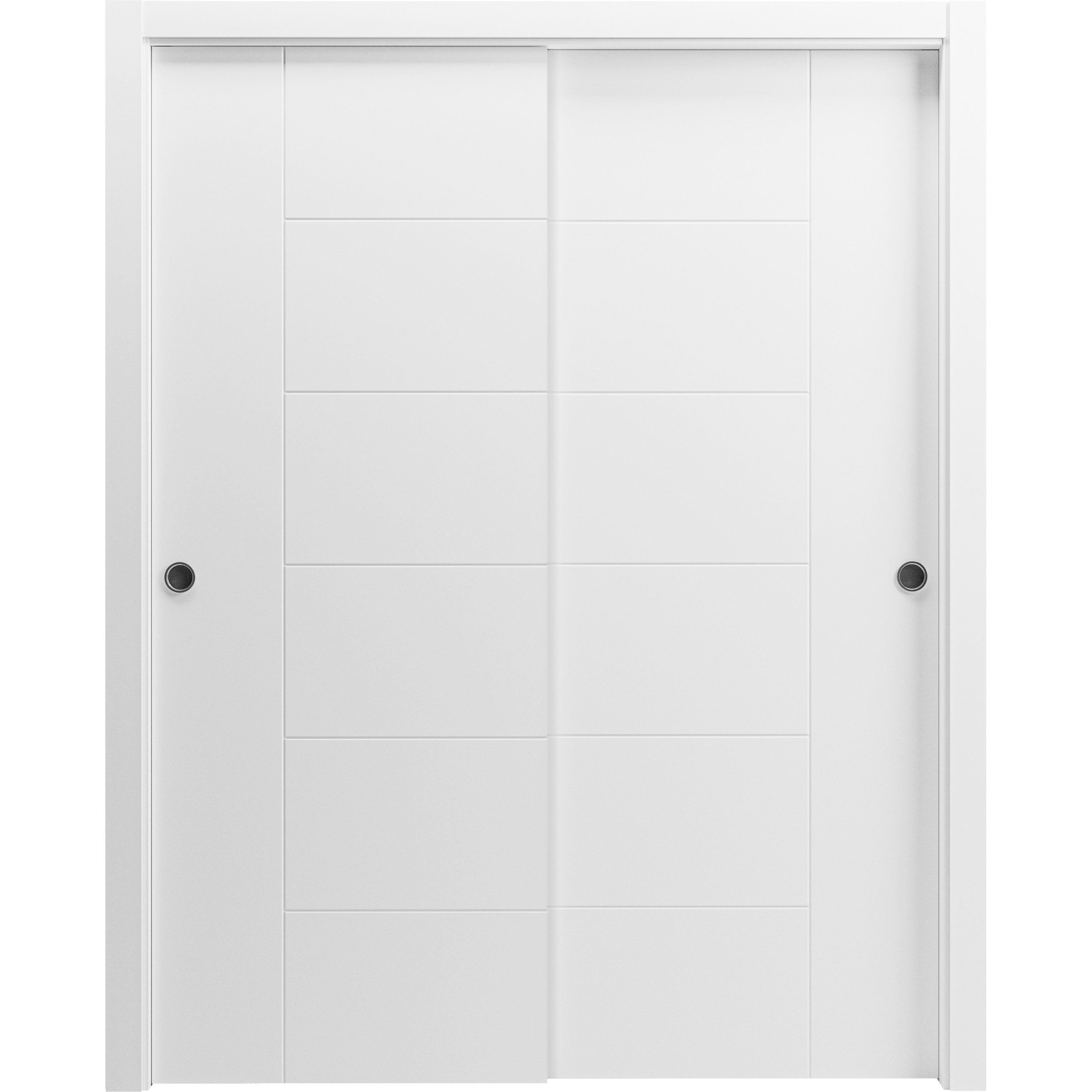 Sliding Closet Bypass Doors 60 x 80 inches / Mela 0716 Painted White ...