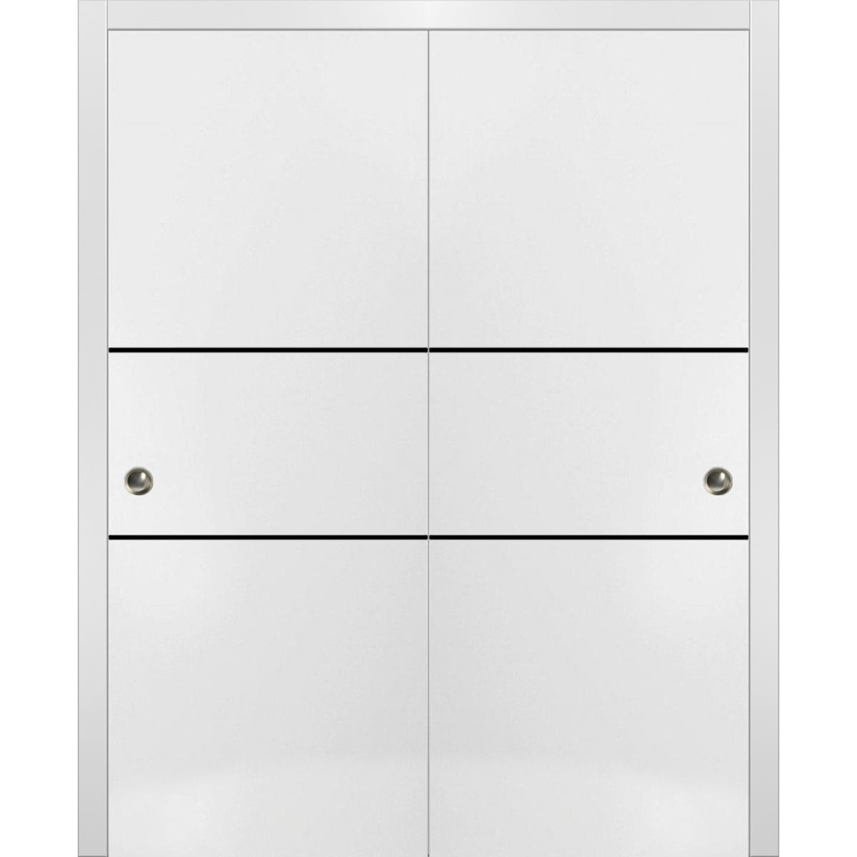 Sliding Closet Bypass Doors 64 x 84 inches | Planum 0014 White Silk ...