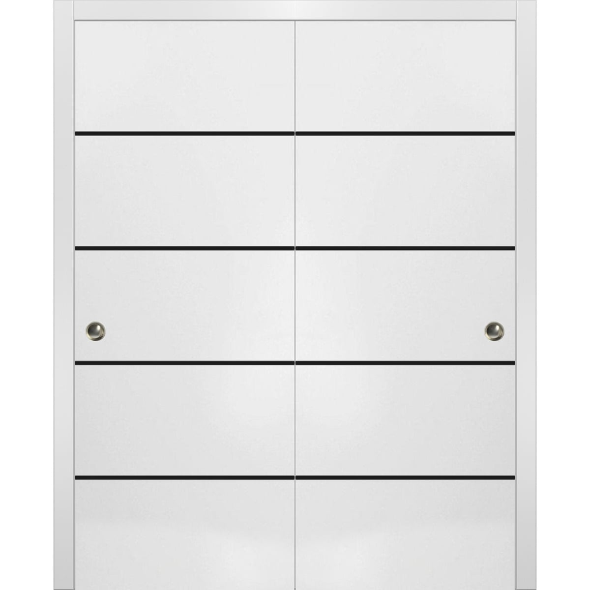 Sliding Closet Bypass Doors 64 x 84 inches | Planum 0015 White Silk ...