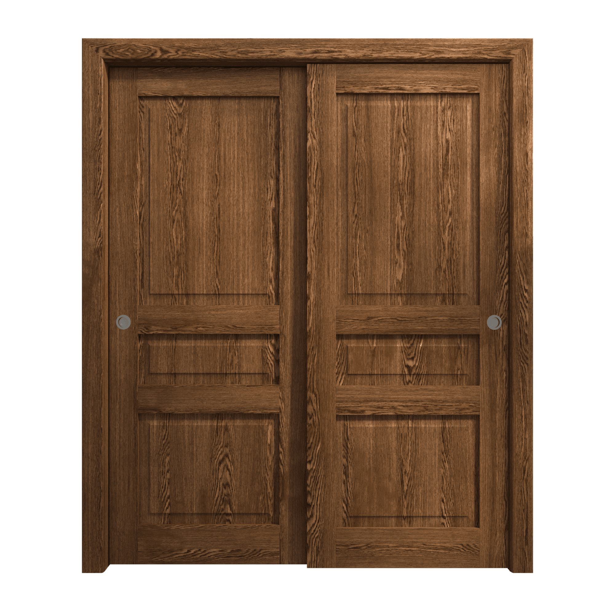 Sliding Closet Bypass Doors 84 x 84 inches | Ego 5012 Cognac Oak ...
