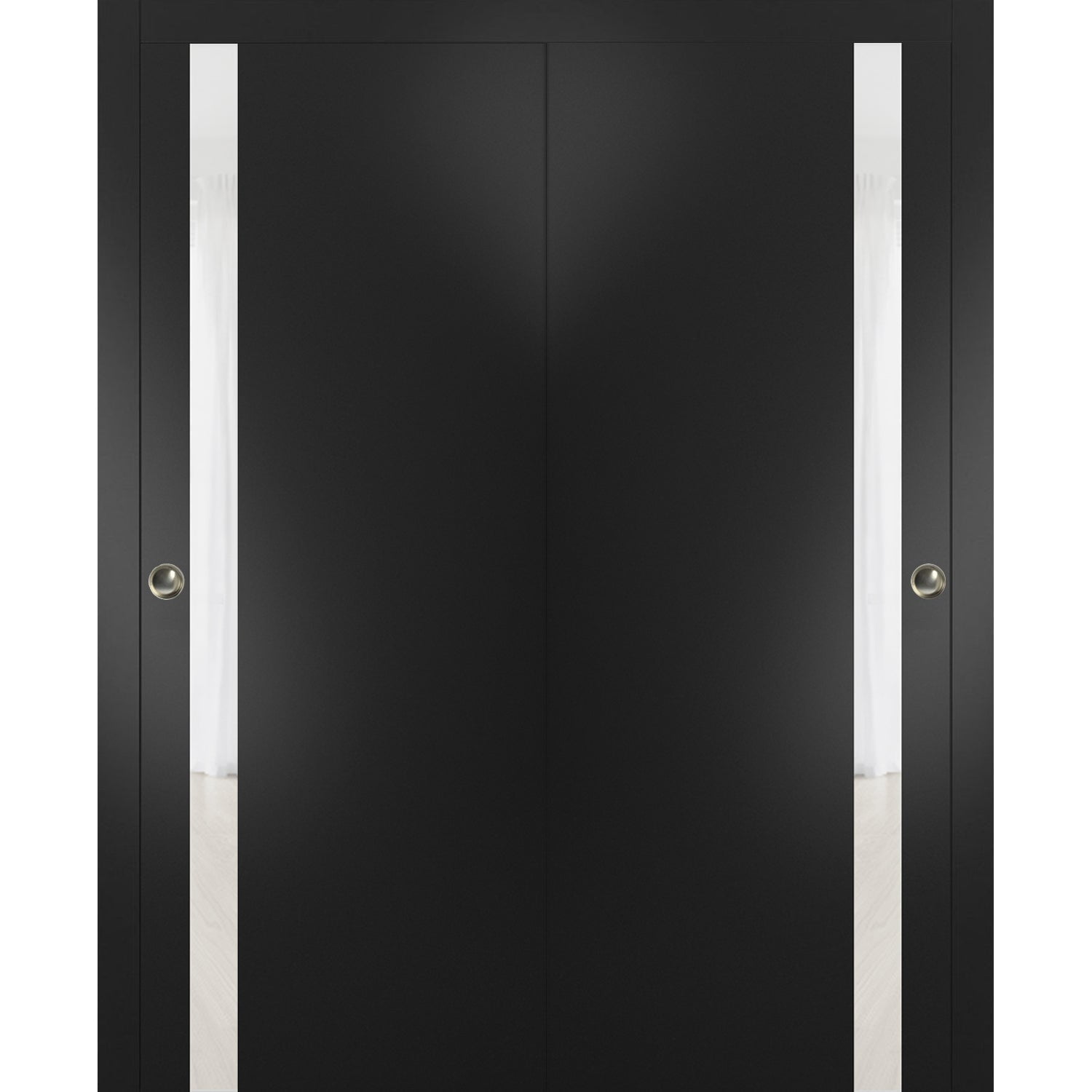 Sliding Closet Bypass Doors 84 x 84 inches | Planum 0040 Matte Black ...