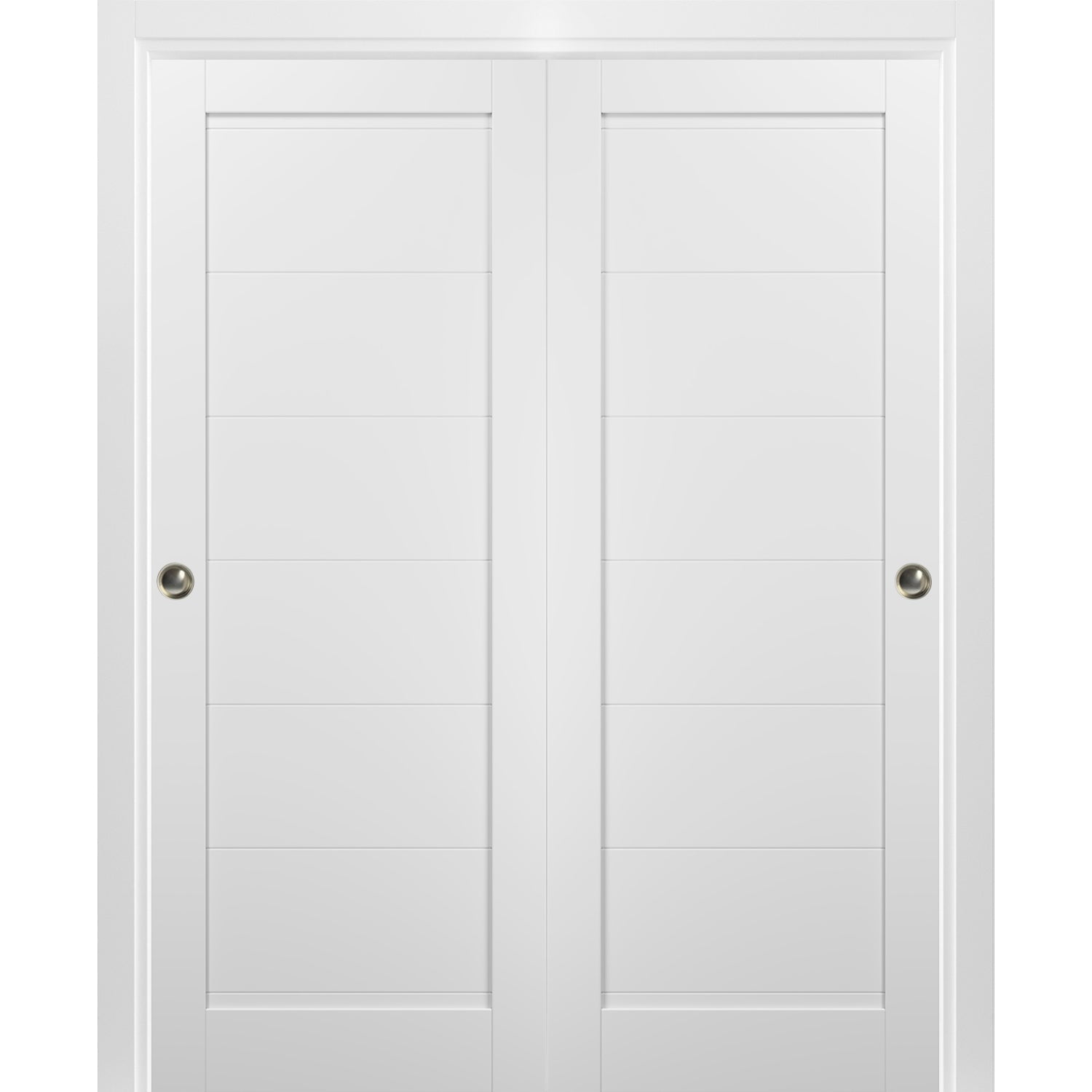 Sliding Closet Bypass Doors 84 x 96 with hardware | Quadro 4115 White ...