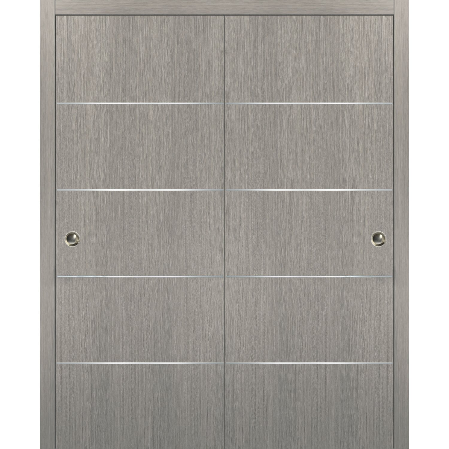 Sliding Closet Bypass Doors with hardware | Planum 0020 Grey Oak ...