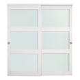 Sliding Closet Door, 72" (Double 37") x 80", 3-Lite Frosted Glass ...