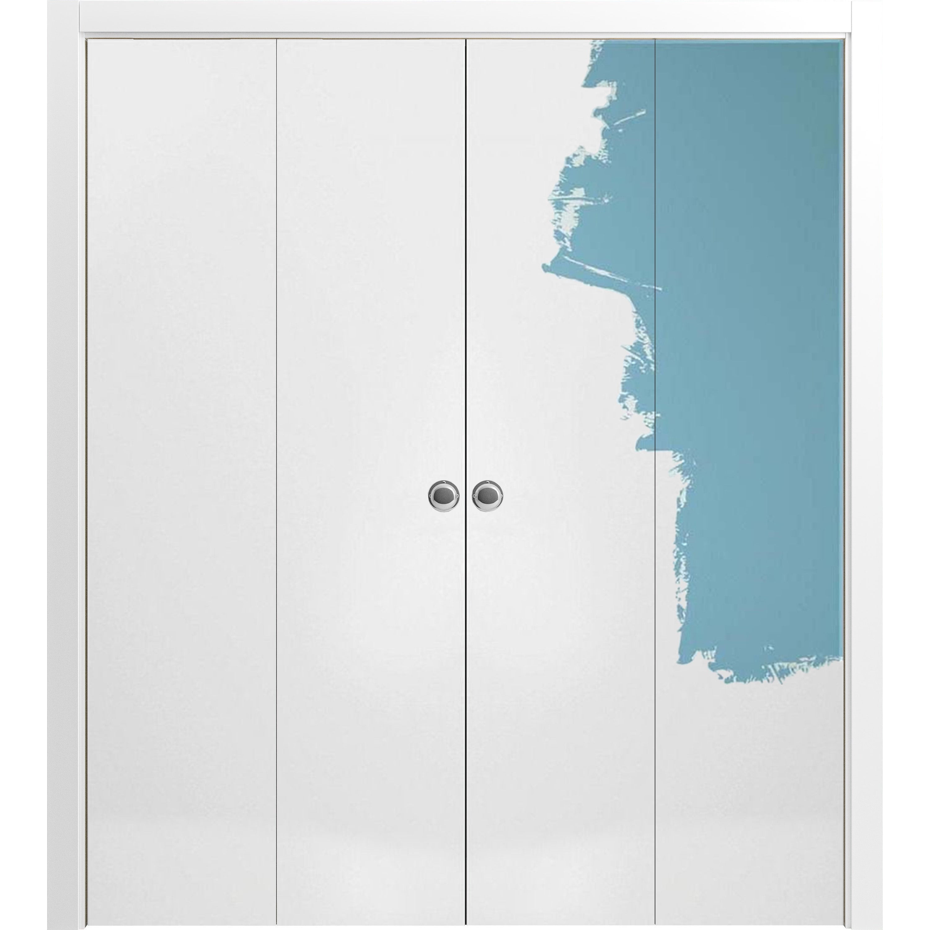 Sliding Closet Double Bi-fold Doors 96 x 80 inches | Planum 0010 Primed ...