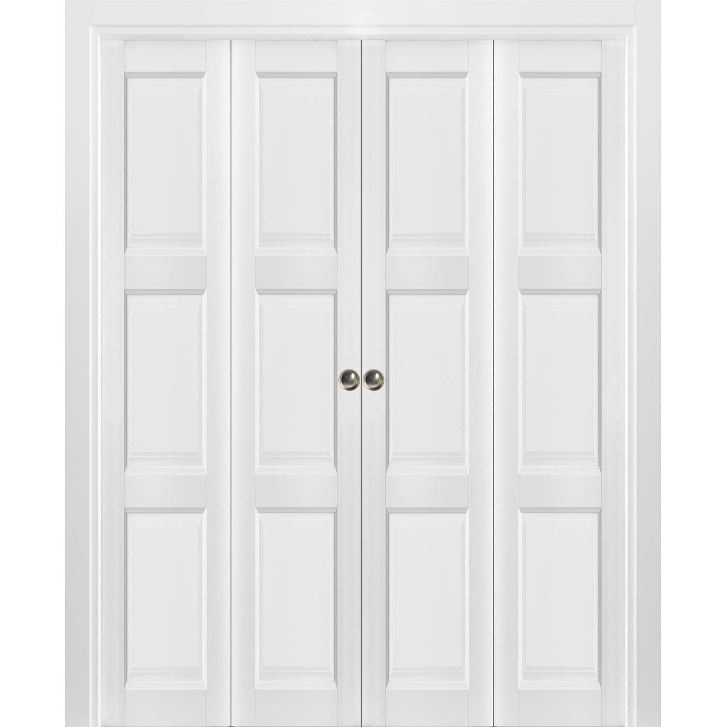 Sliding Closet Double Bi-fold Doors | Lucia 2661 White Silk - Walmart.com