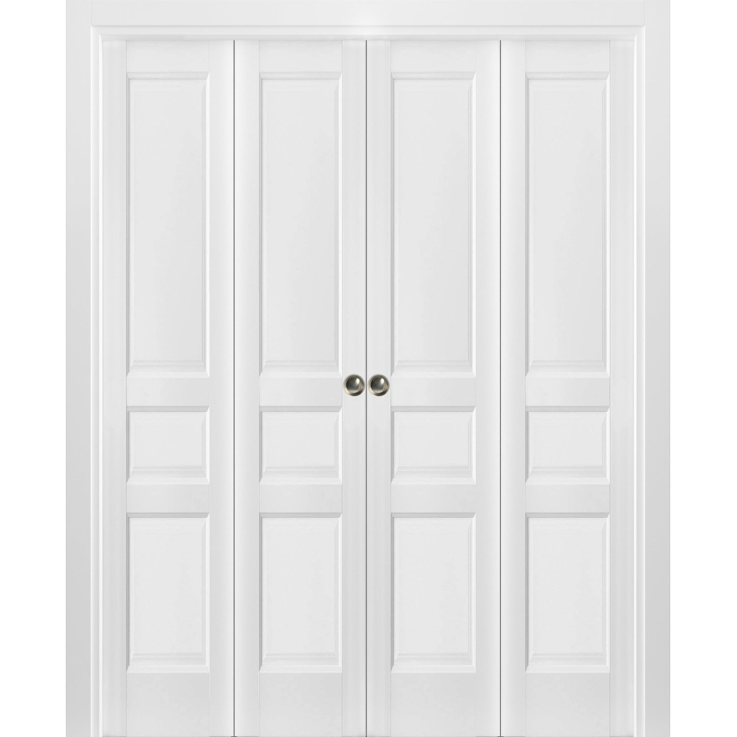Sliding Closet Double Bi-fold Doors | Lucia 31 White Silk - Walmart.com