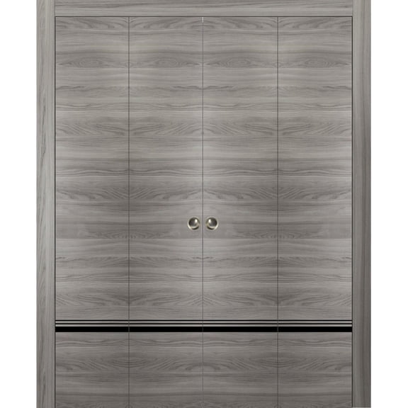 Sliding Closet Double Bi-fold Doors | Planum 2132 Matte Black Frosted ...