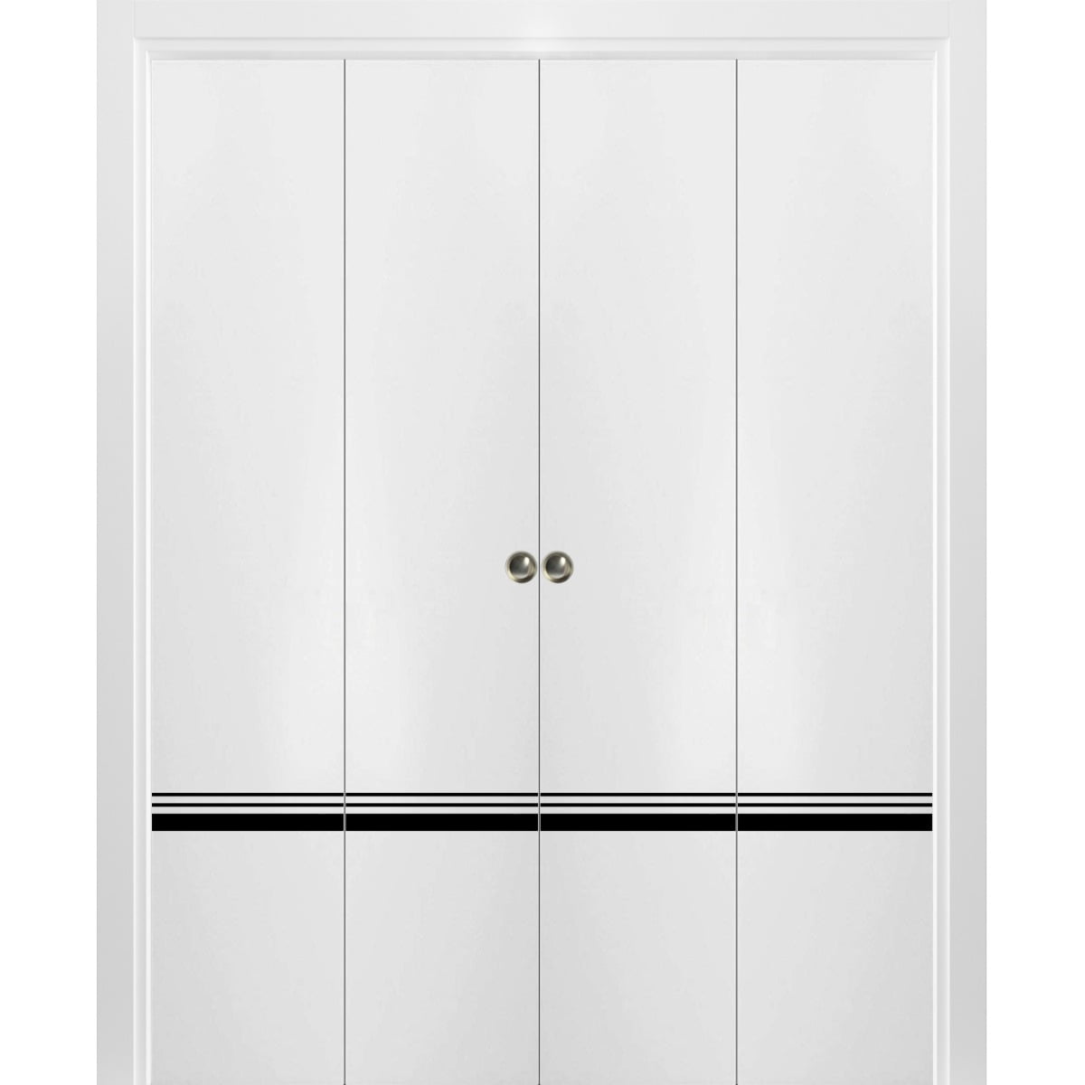 Sliding Closet Double Bi-fold Doors | Planum 0012 White Silk with Frosted Glass | Sturdy Tracks ...