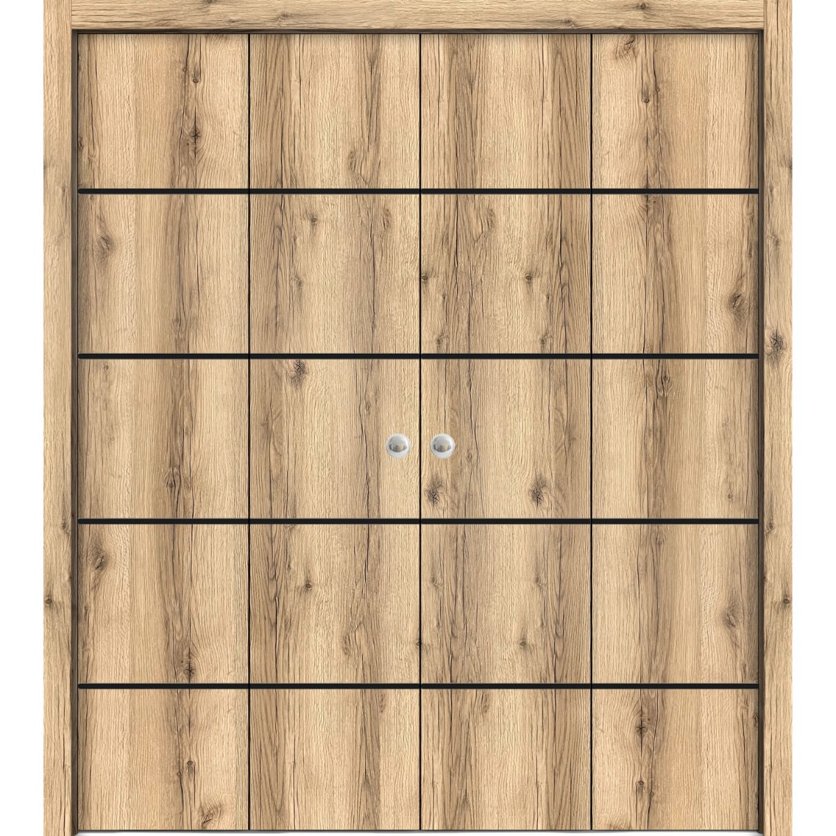 Sliding Closet Double Bi-fold Doors | Planum 0015 Oak with Frosted ...