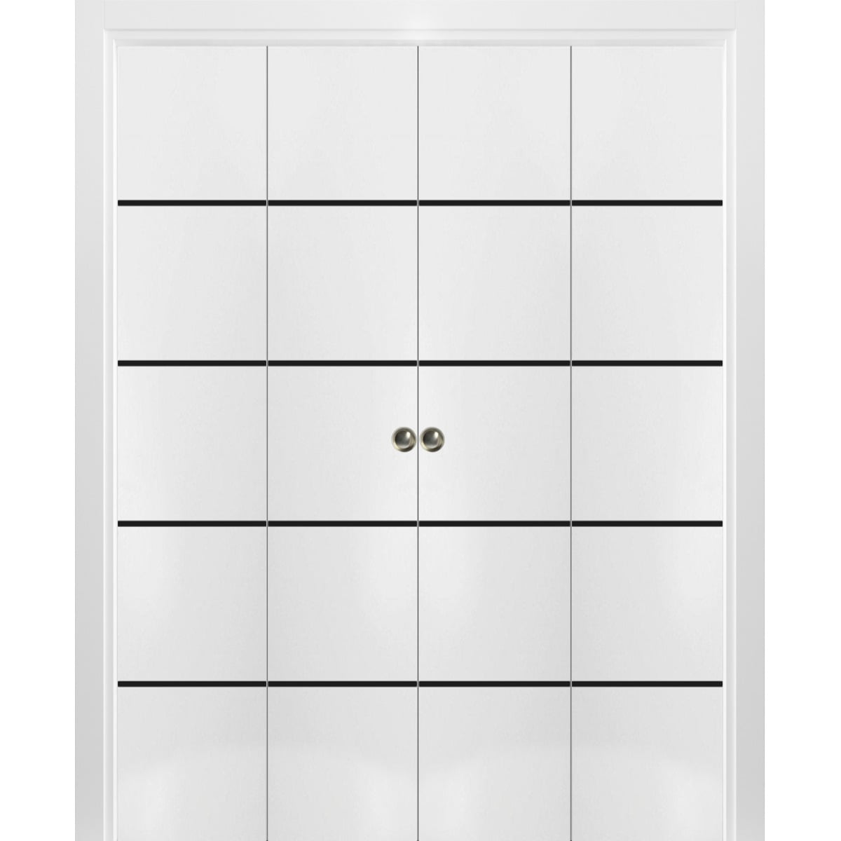 Sliding Closet Double Bi-fold Doors | Planum 0015 White Silk with ...