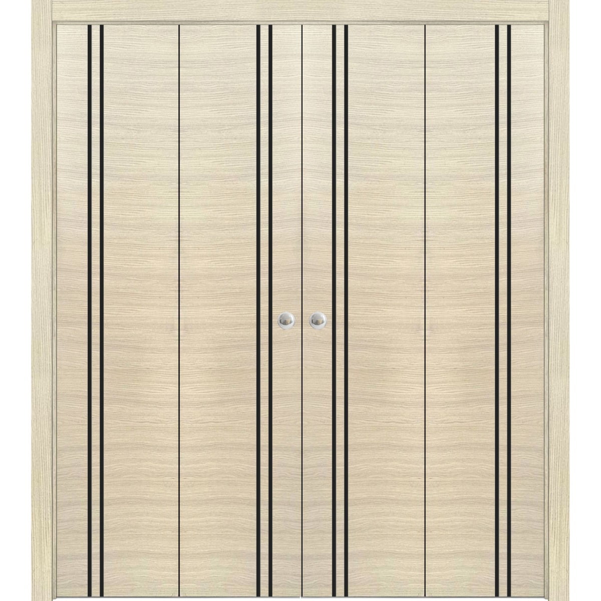 Sliding Closet Double Bi-fold Doors | Planum 0016 Natural Veneer with ...