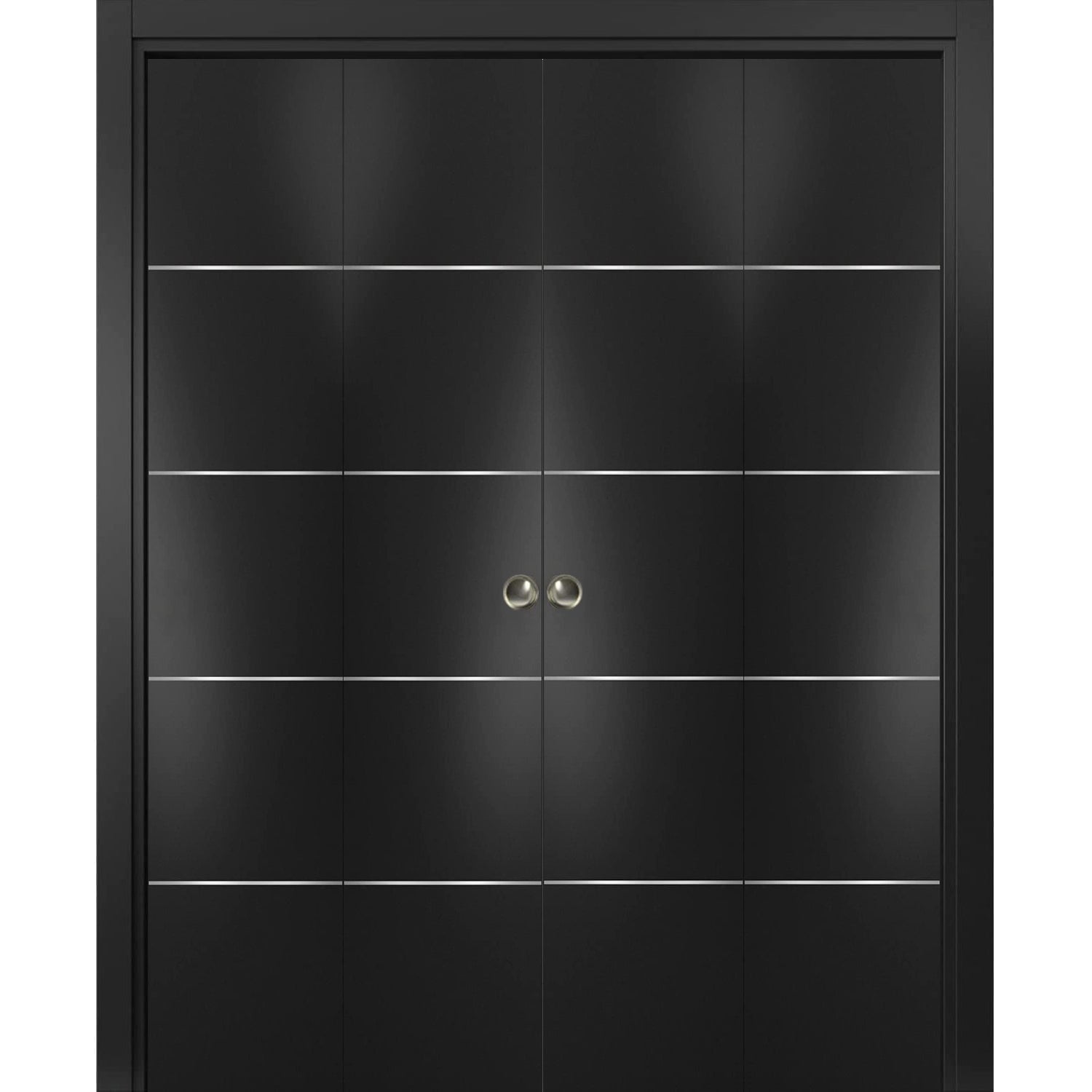 Sliding Closet Double Bi-fold Doors | Planum 0020 Matte Black - Walmart.com