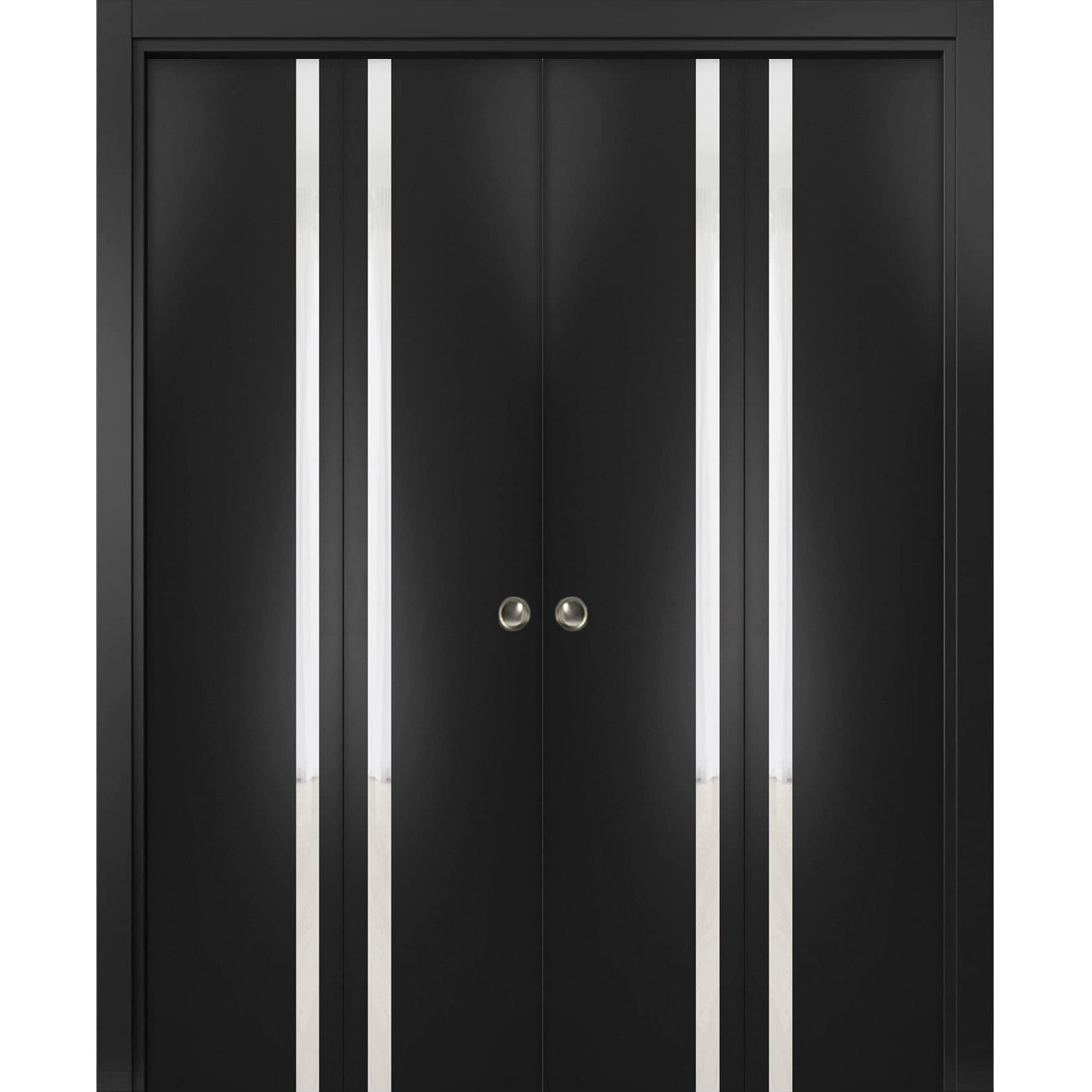 Sliding Closet Double Bi-fold Doors | Planum 0040 Matte Black with ...