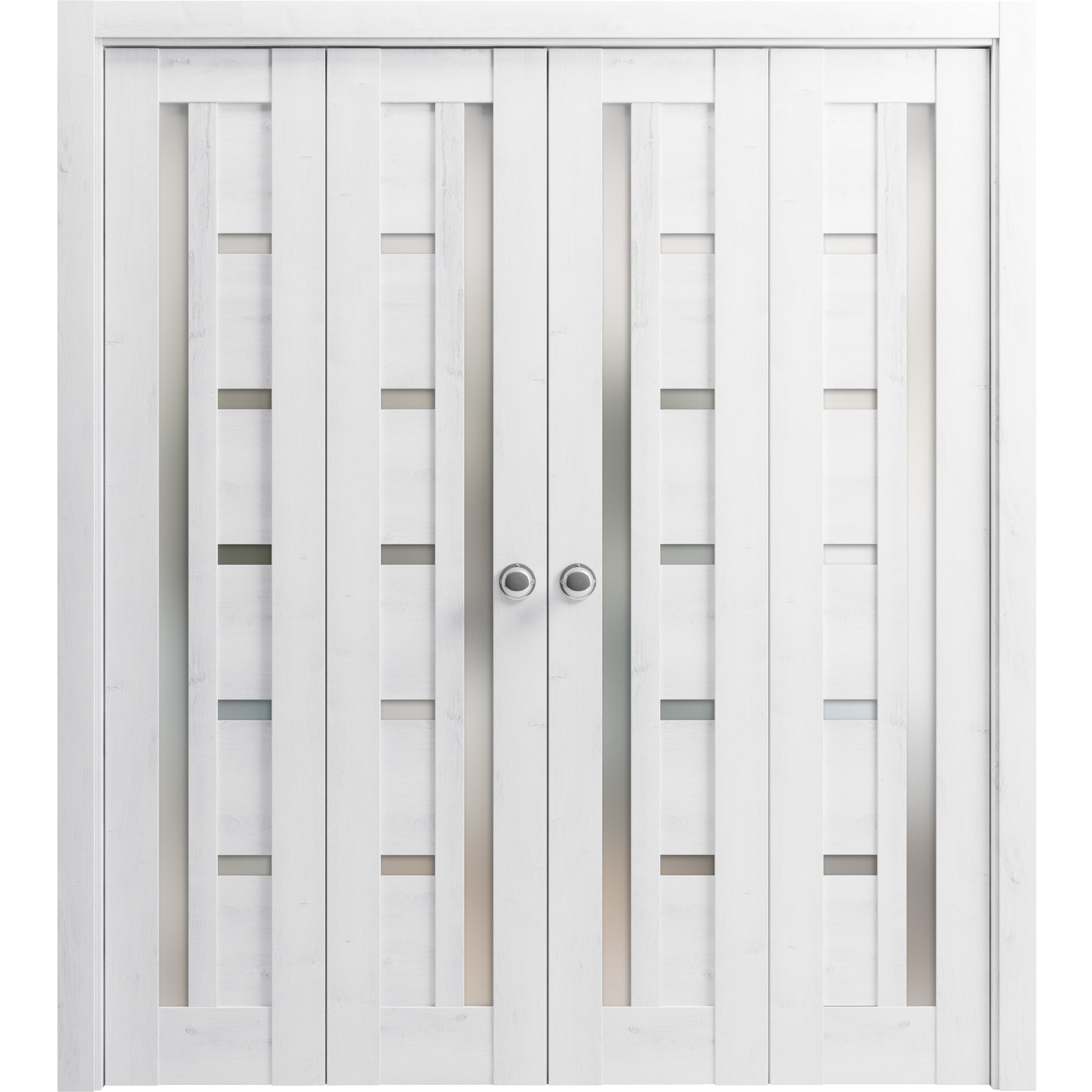Sliding Closet Double Bi-fold Doors | Quadro 4088 Nordic White with ...
