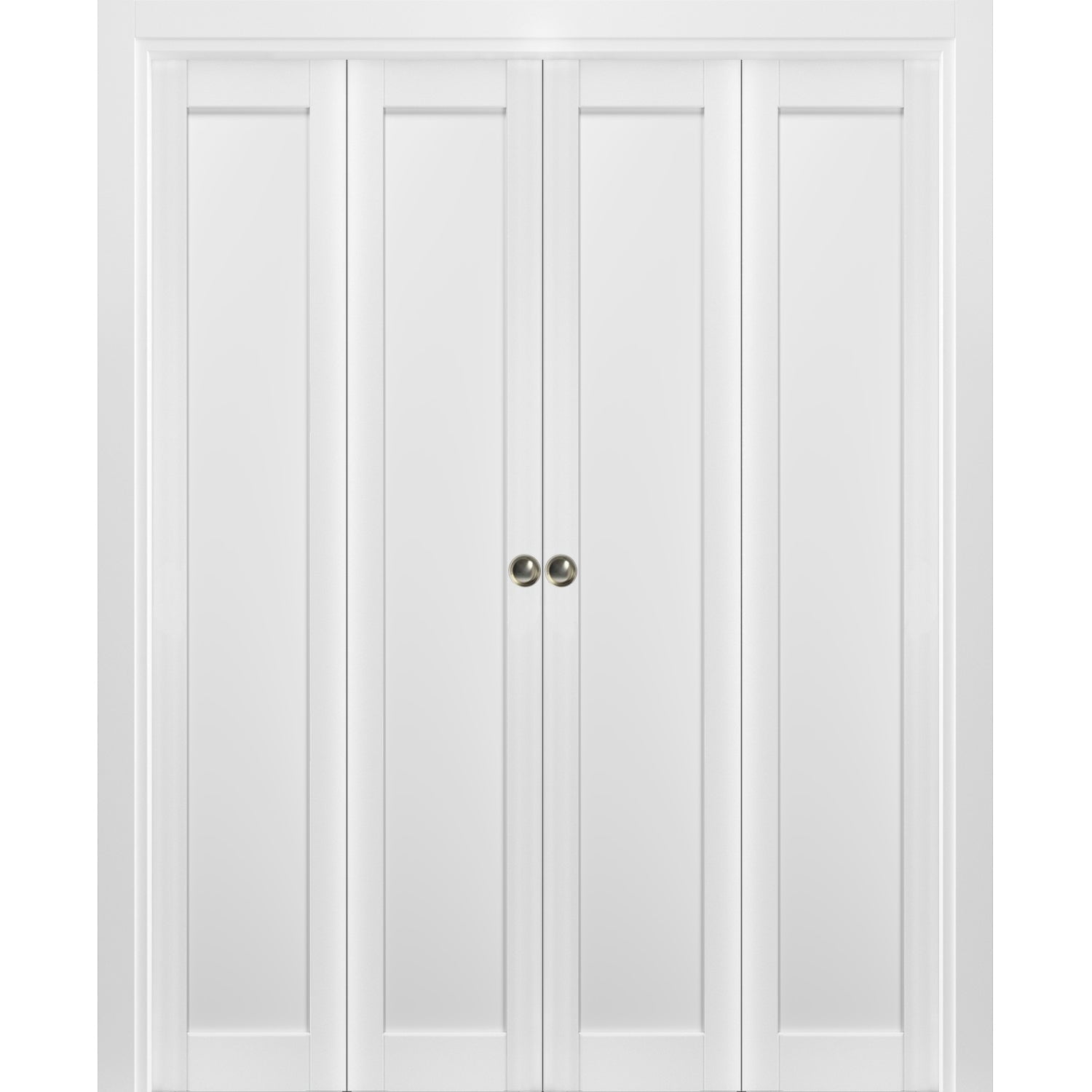Sliding Closet Double Bi-fold Doors | Quadro 4111 White Silk - Walmart.com