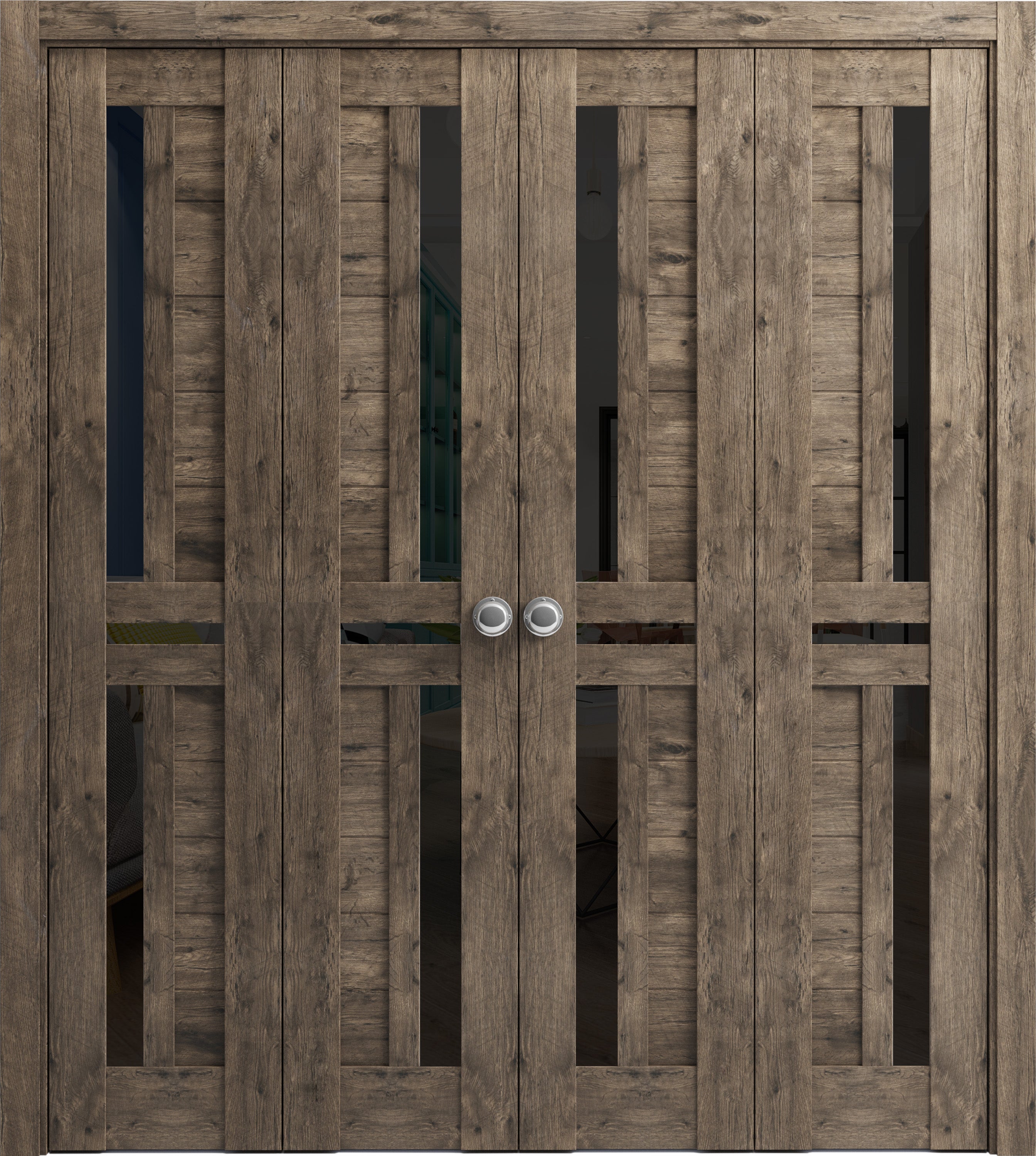 Sliding Closet Double Bi-fold Doors | Veregio 7588 Cognac Oak with ...