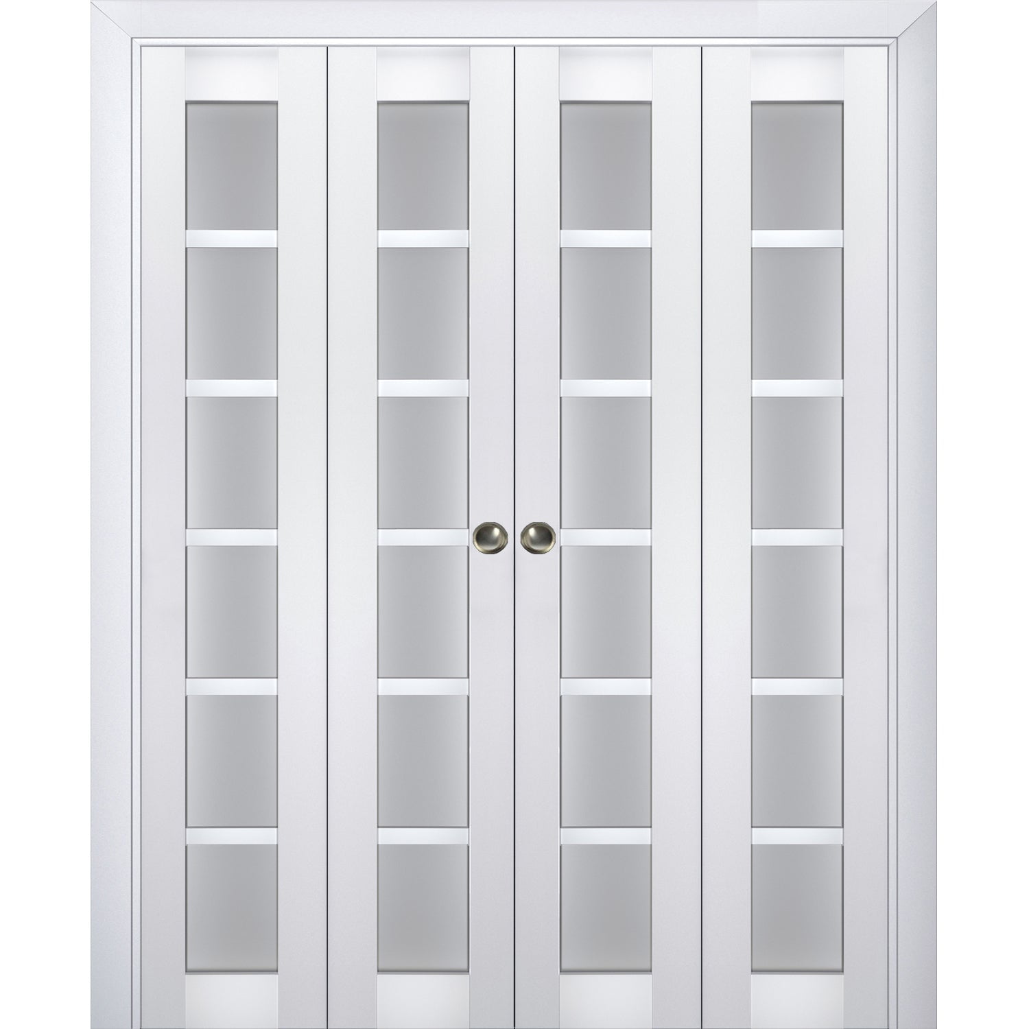 Sliding Closet Double Bi-fold Doors | Veregio 7602 White Silk with ...