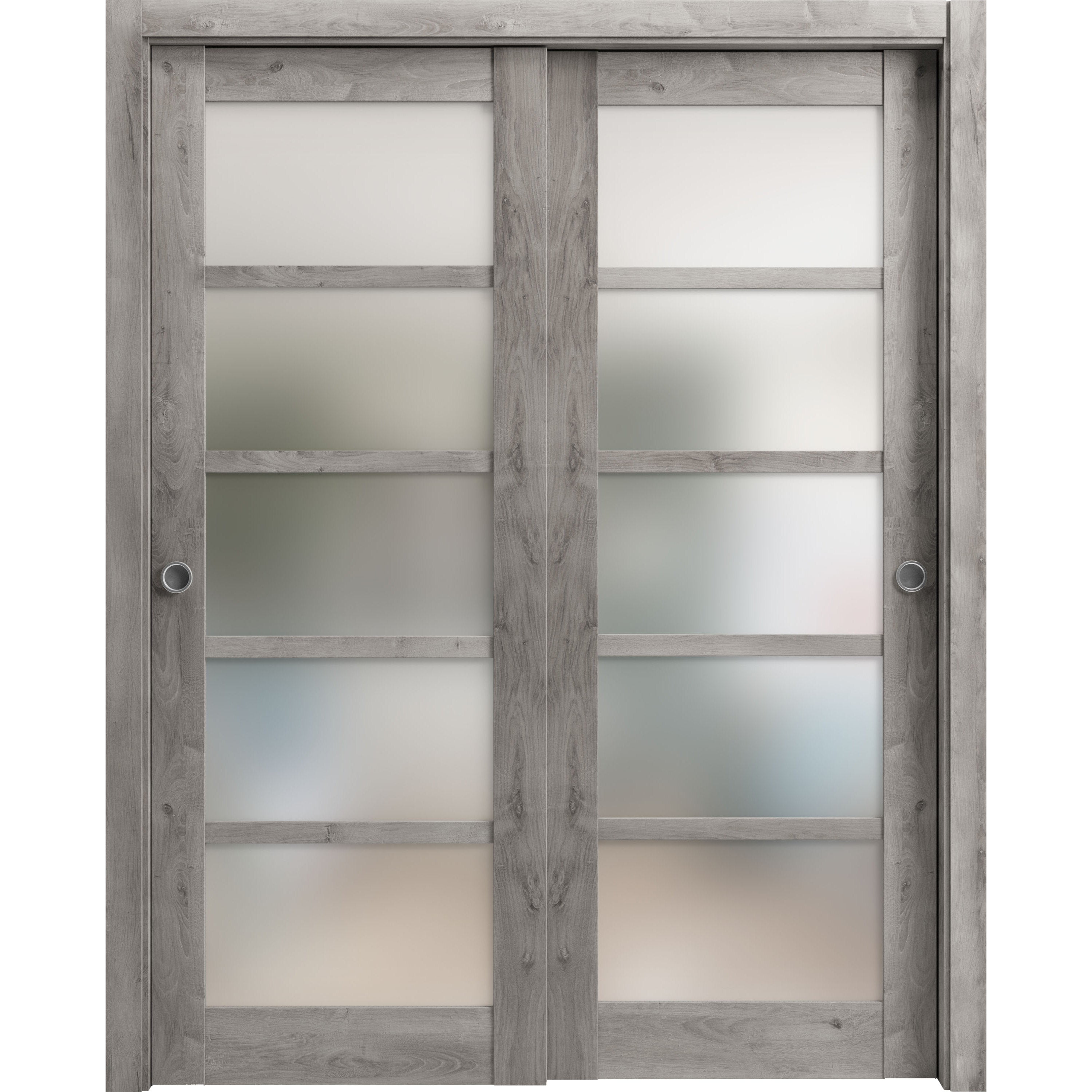 Sliding Closet Frosted Glass Bypass Doors | Quadro 4002 Nebraska Grey ...