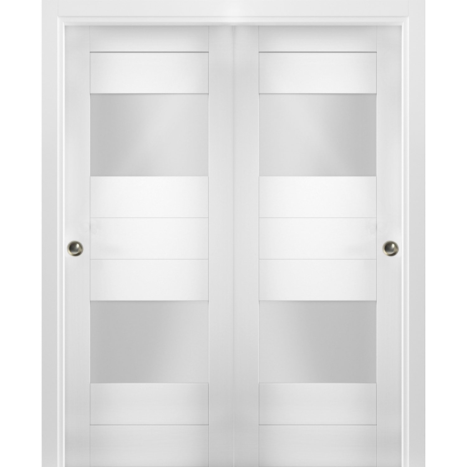 Sliding Closet Opaque Glass 2 Lites Bypass Doors 36 x 84 inches / Sete ...