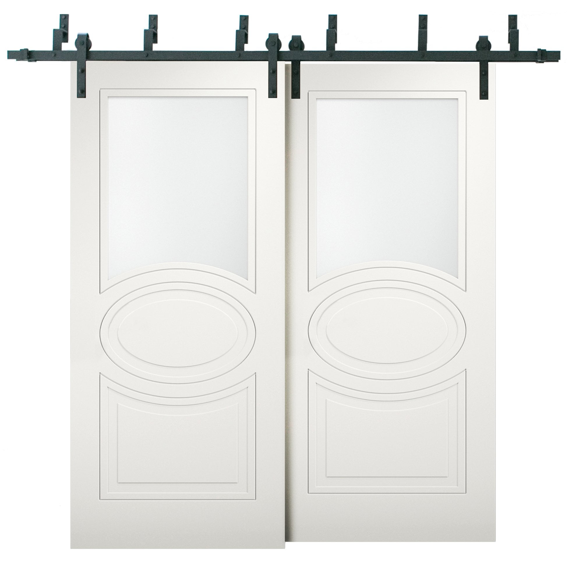 Sliding Closet Opaque Glass Barn Bypass Doors 60 x 84 inches / Mela ...