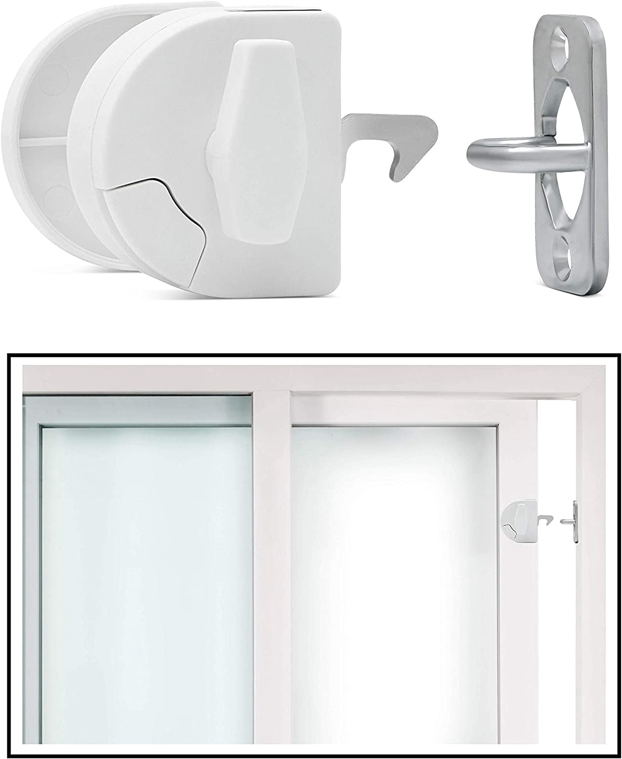 Sliding Door Latch- Pool Safety Latch Two Way Opening Sliding Door ...