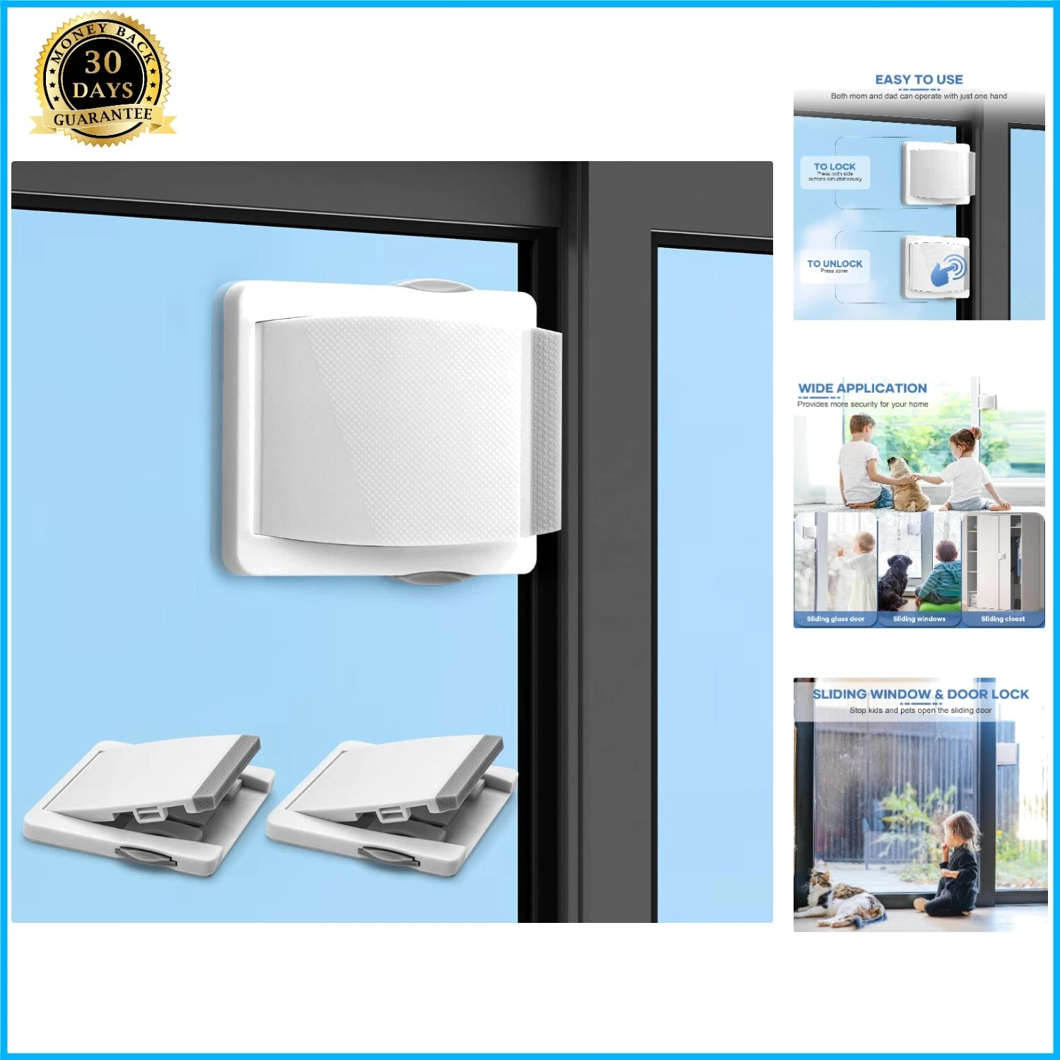 Sliding Door Lock, 2Pcs Upgraded Sliding Door Child Lock For Sliding ...