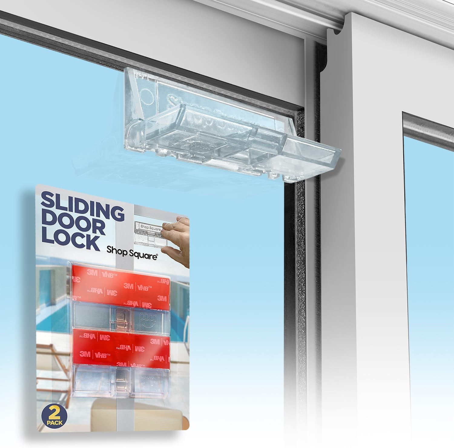 Sliding Door Lock for Home Safety - 2 Pack Sliding Glass Door Lock ...