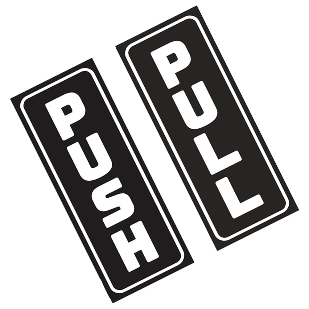 Sliding Door Logo Sticker Carved The Sign Stickers Push And Pull Signs Restaurant Distinguish